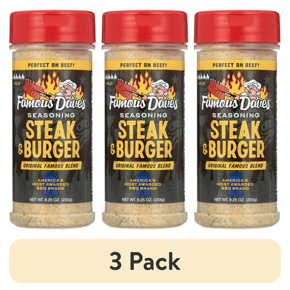 (3 pack) Famous Dave's Steak & Burger Seasoning 8.25 oz - Walmart.com