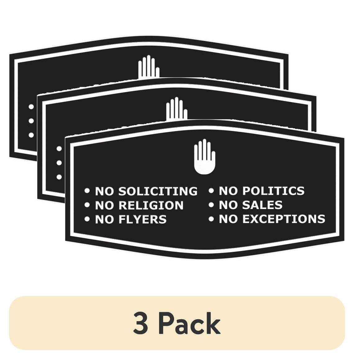 (3 pack) Fancy No Soliciting No Politics No Religion No Sales No Flyers ...