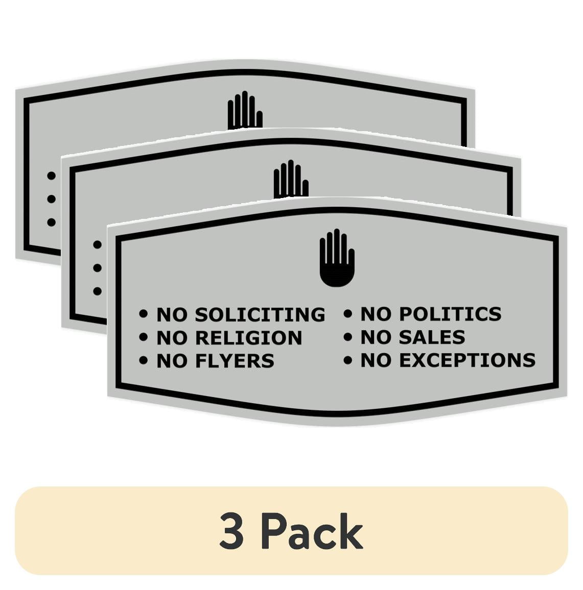 (3 pack) Fancy No Soliciting No Politics No Religion No Sales No Flyers ...