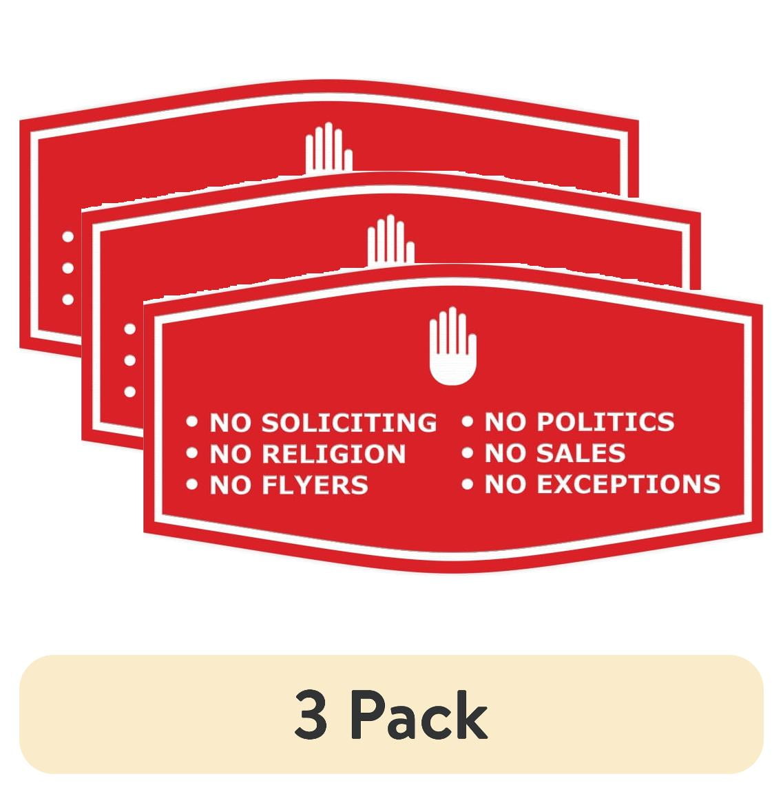 (3 pack) Fancy No Soliciting No Politics No Religion No Sales No Flyers ...