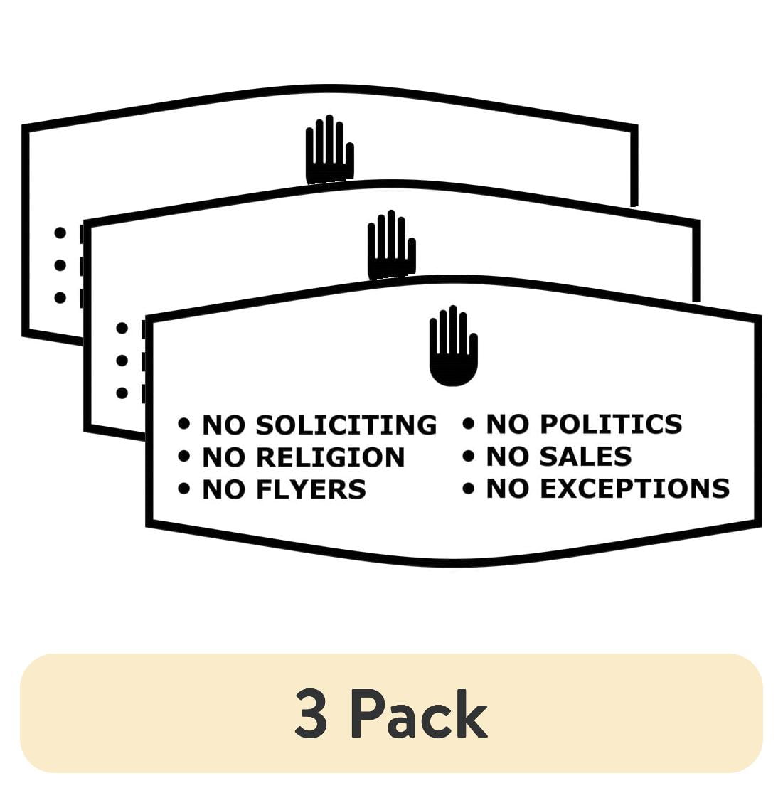 (3 pack) Fancy No Soliciting No Politics No Religion No Sales No Flyers ...