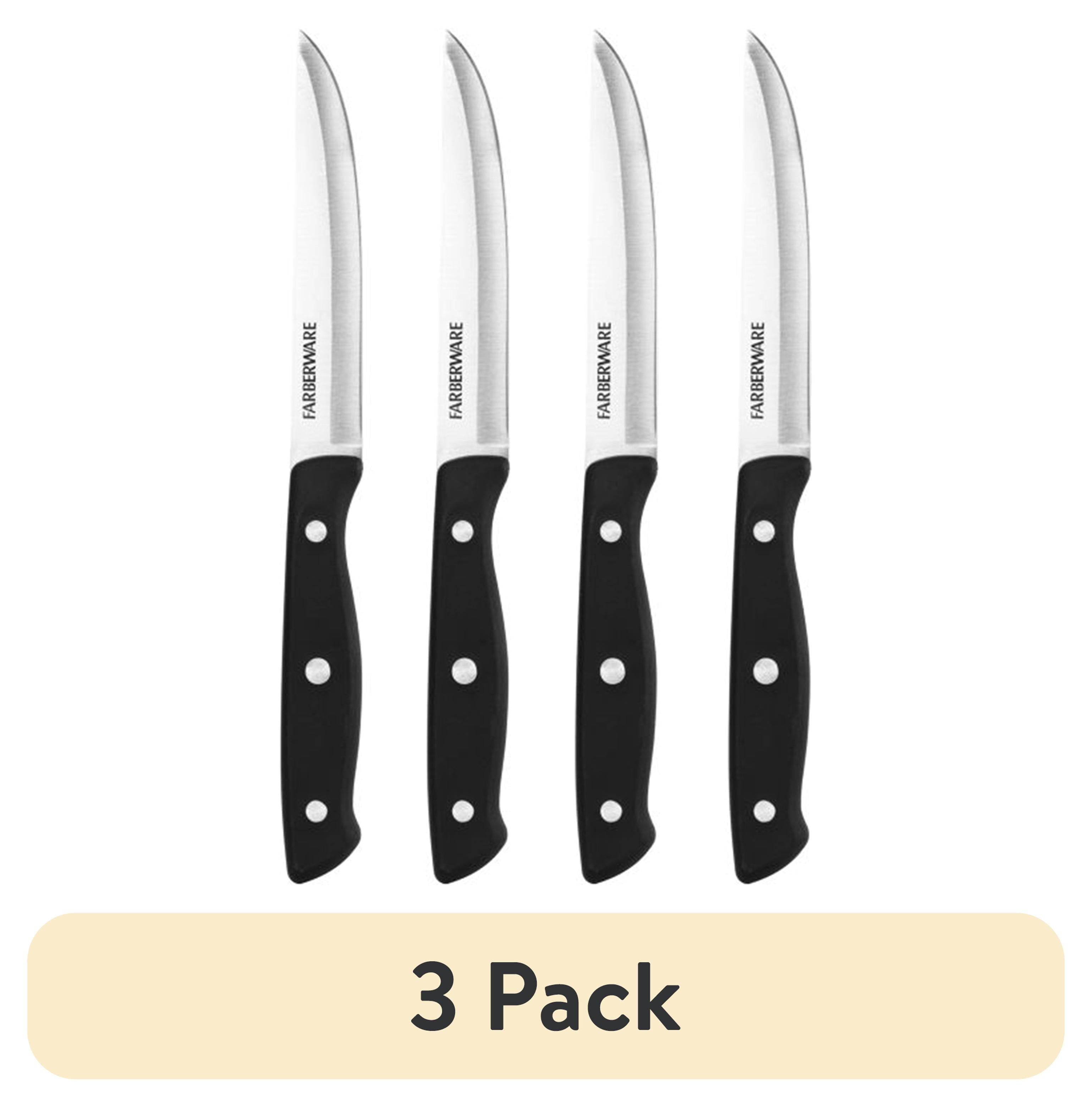 Farberware 4-Piece Steak Knife Set - Stainless Steel Blades - Walmart.com