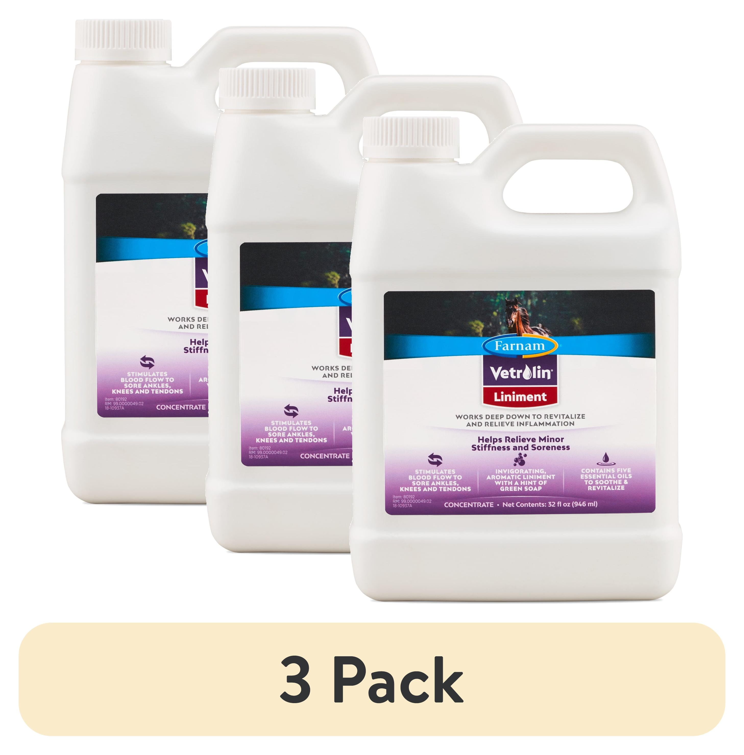 (3 pack) Farnam Vetrolin Horse Liniment for Muscle Soreness, Stiffness ...