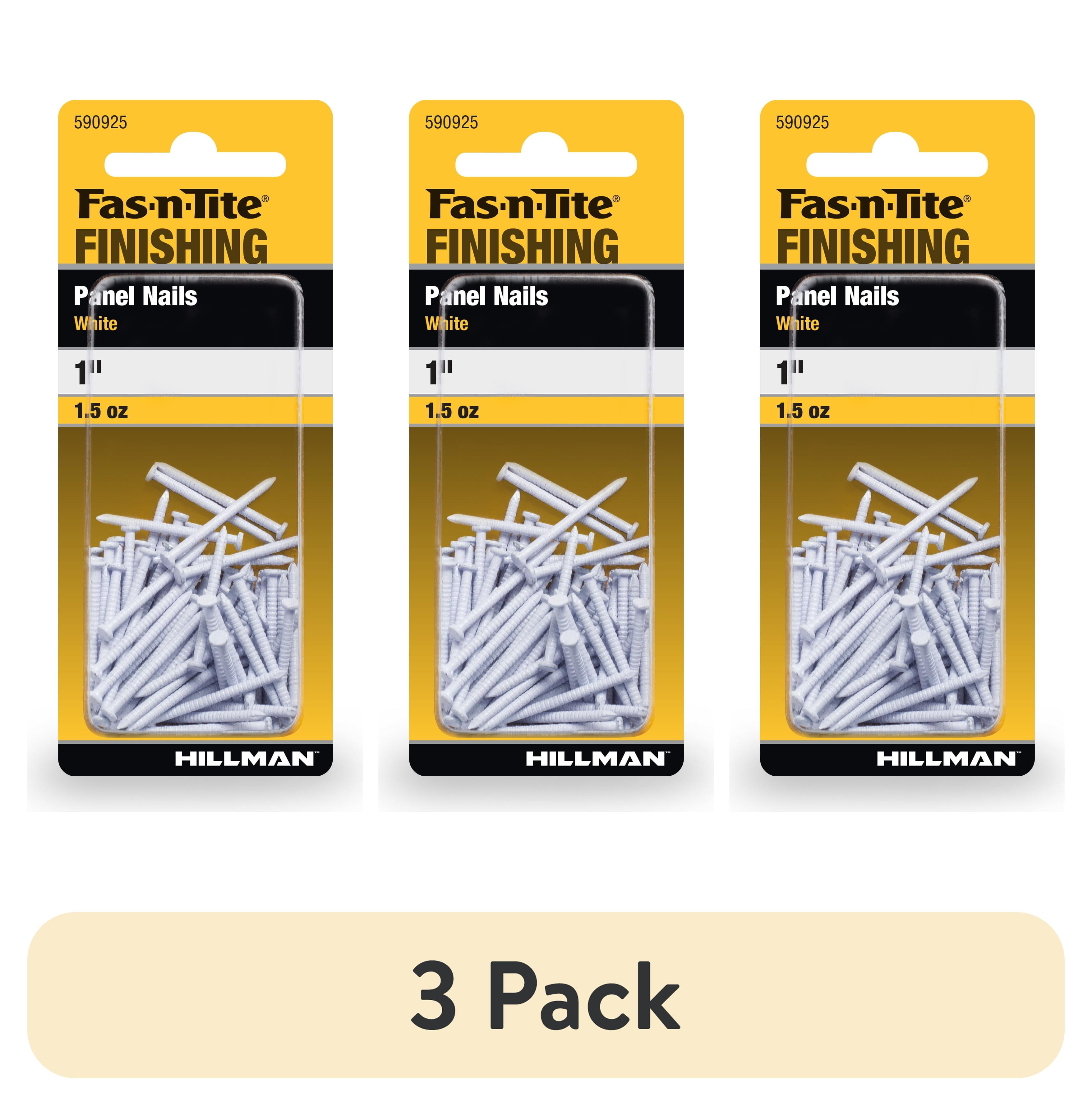 (3 pack) Fas-n-Tite White Panel Nails, Finishing Nails, Steel, 1 ...