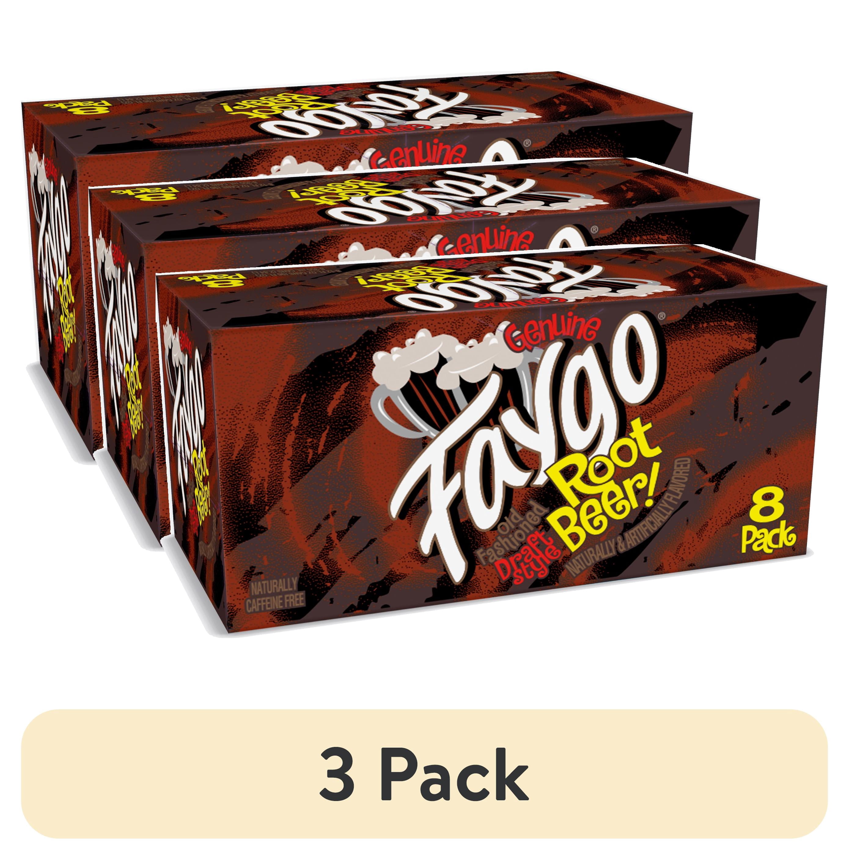 (3 pack) Faygo Detroit Original 8 Pack 12 oz Cans Root Beer Soda ...