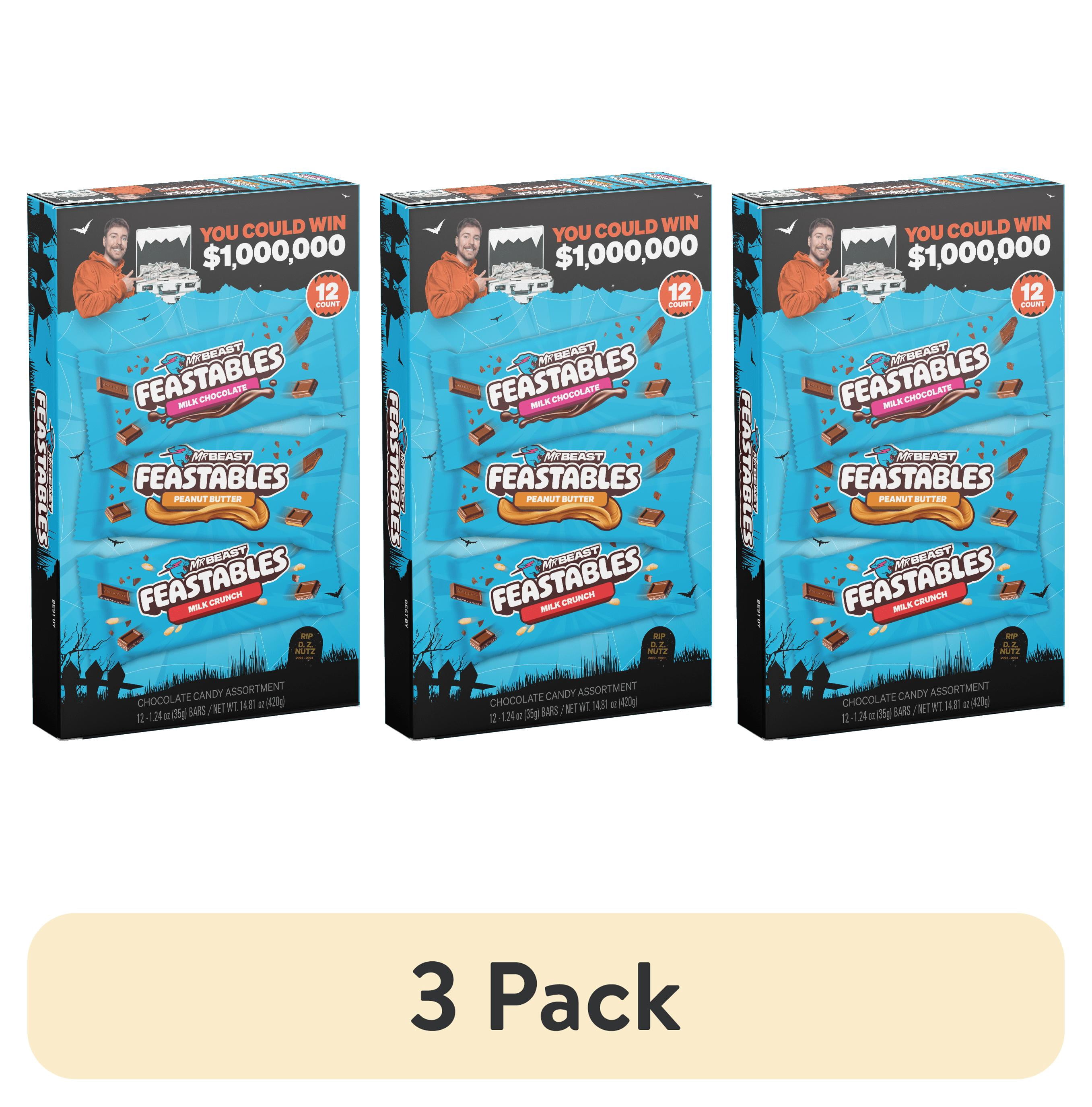 (3 pack) Feastables MrBeast Halloween Candy Bar Box, Milk Chocolate ...