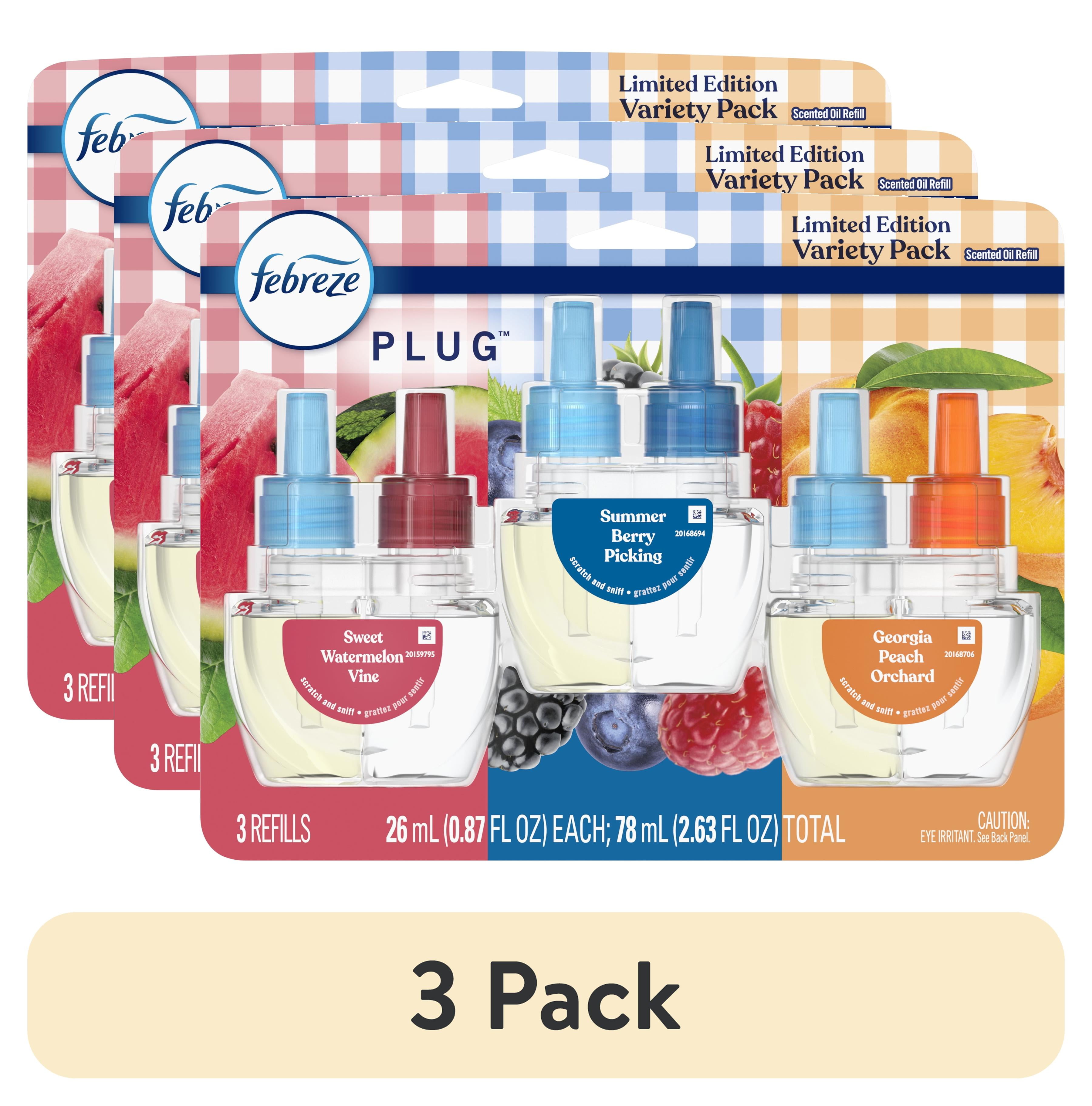 (3 pack) Febreze Plug In Air Freshener, Odor-Fighting Scented Oil ...