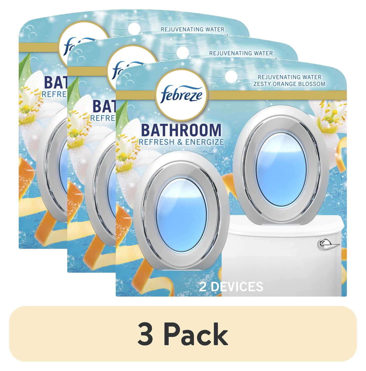 (3 pack) Febreze BATH Air Freshener, Odor-Fighting, Refresh & Energize ...