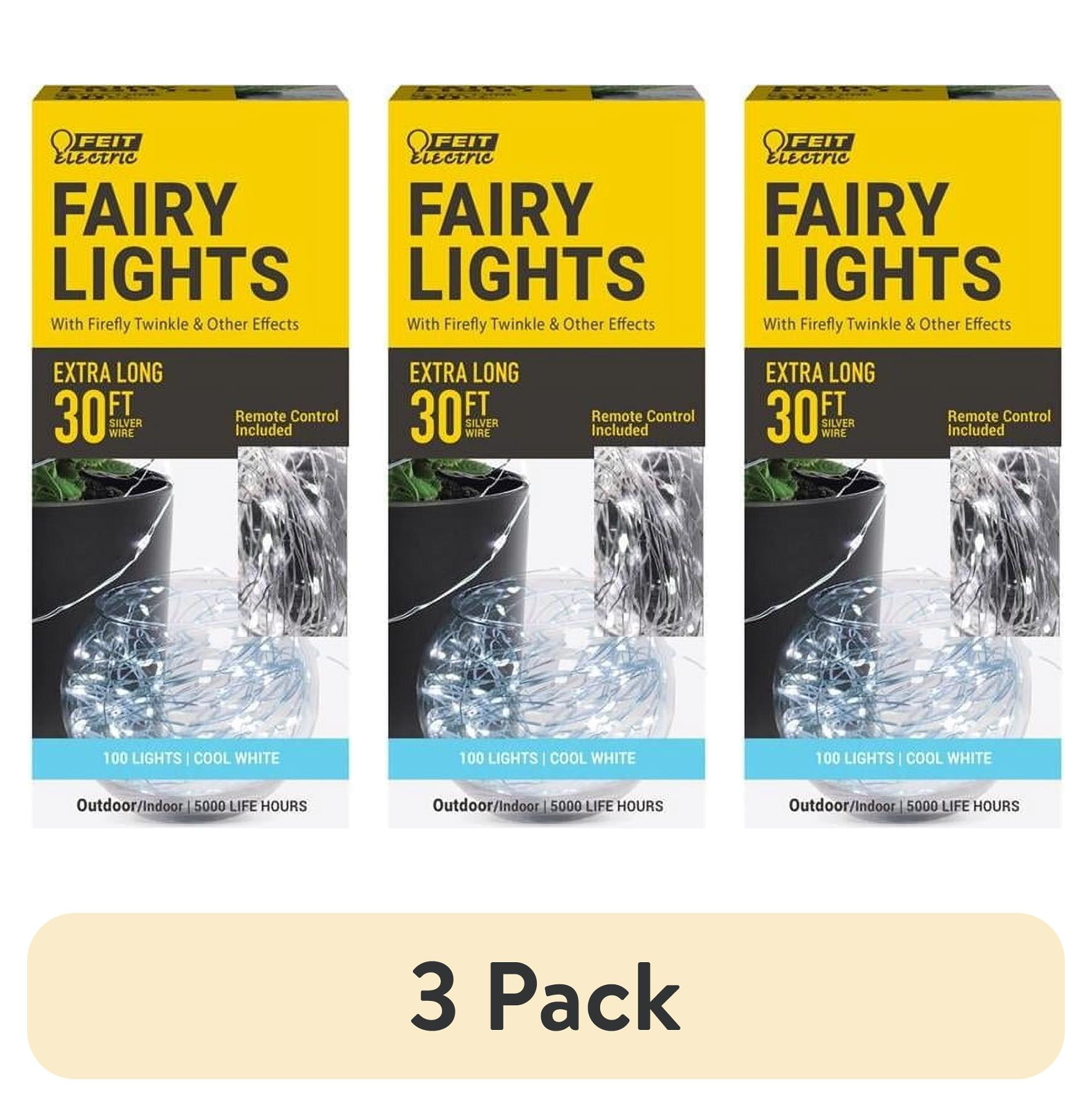 (3 pack) Feit Electric 3010231 30 ft. LED Fairy String Lights, Cool ...