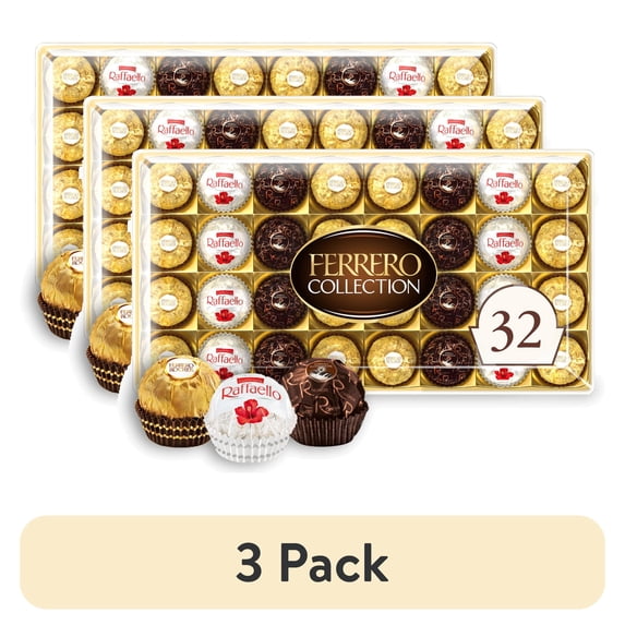 (3 pack) Ferrero Collection, Premium Assorted Hazelnut, Dark Chocolate ...