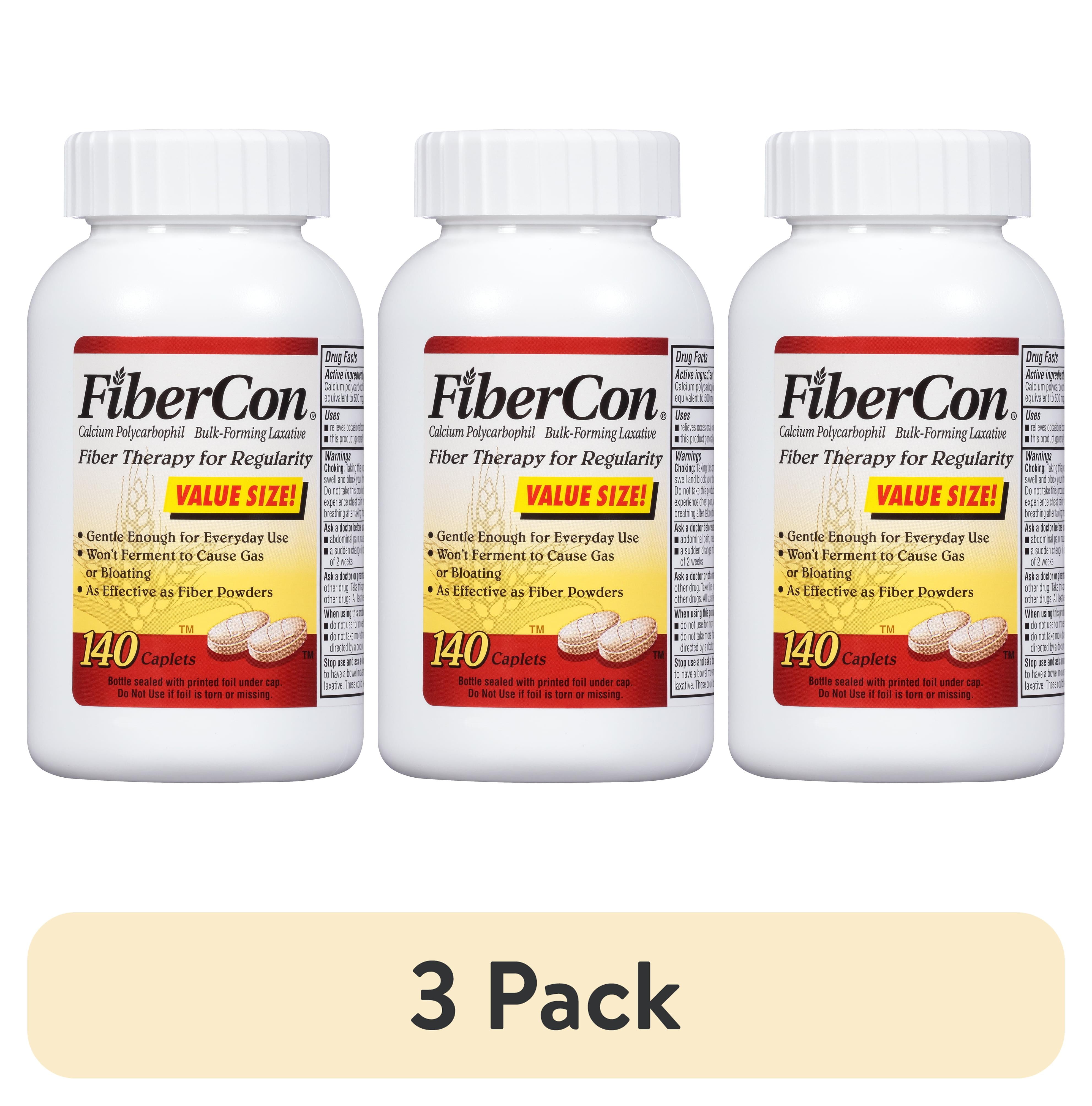 (3 pack) Fibercon Fiber Therapy for Regularity (Calcium Polycarbophil ...
