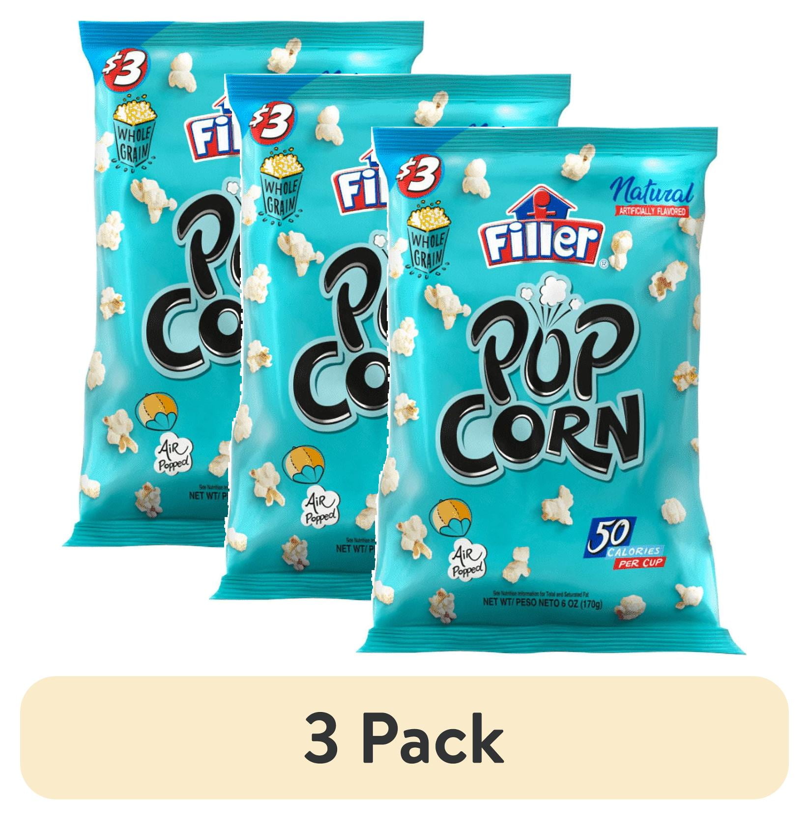 (3 pack) Filler Sea Salt Popcorn 6 oz. Bag, Single Serve, Shellfish ...