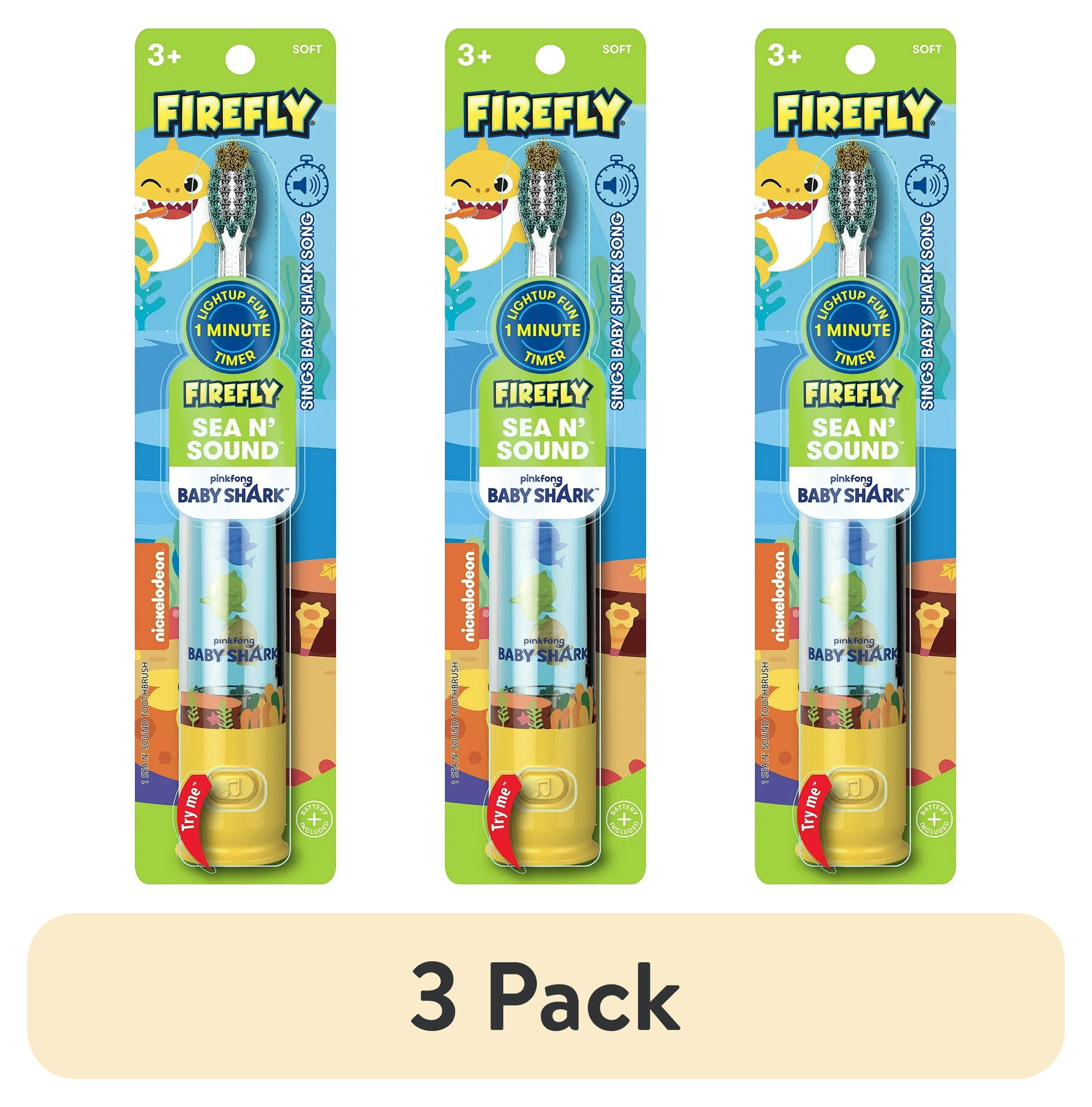 (3 pack) Firefly Sea N' Sound, Baby Shark Toothbrush, Premium Soft ...