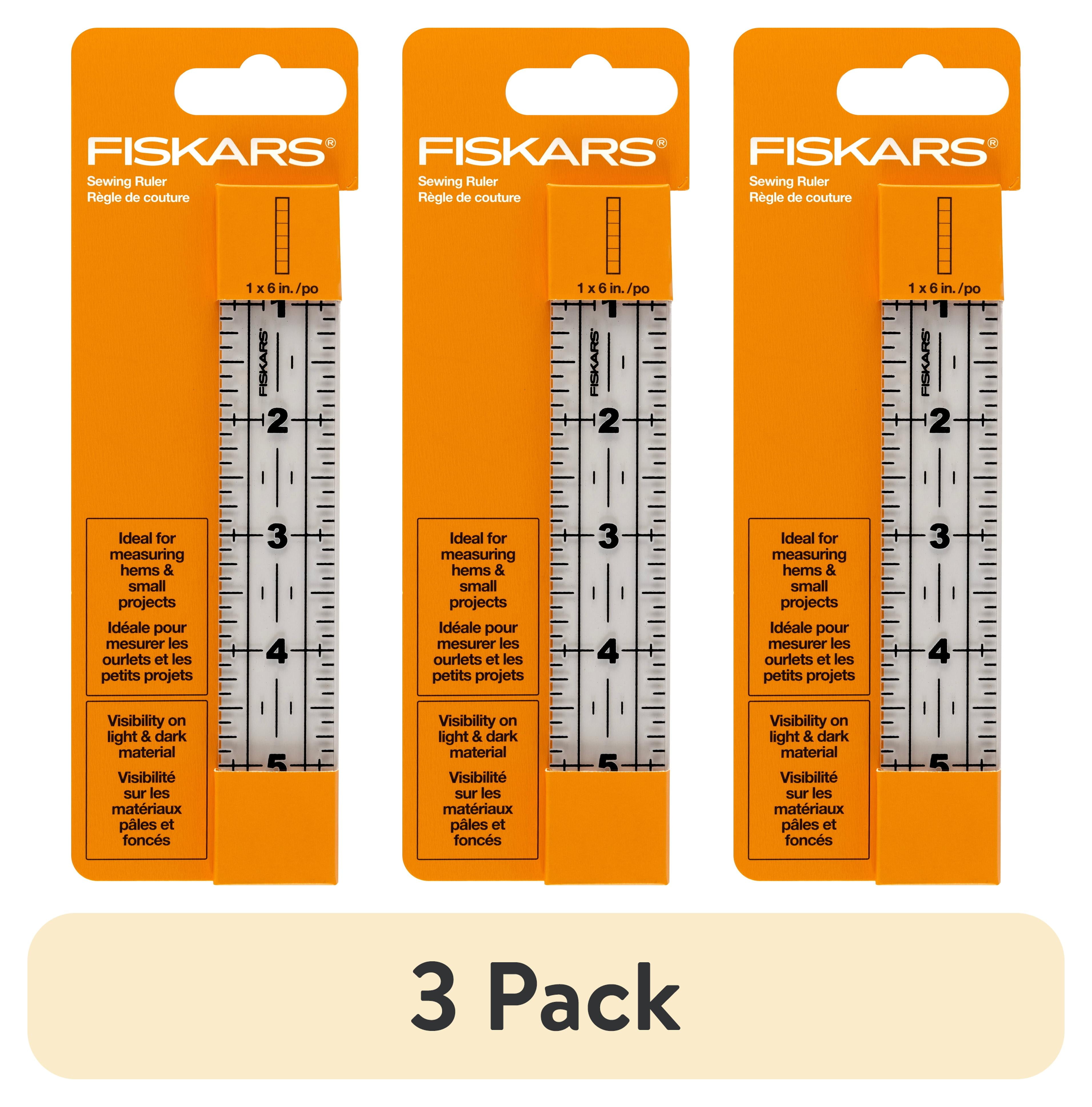 (3 pack) Fiskars Acrylic Sewing and Quilting Ruler with Gridlines, 1 ...