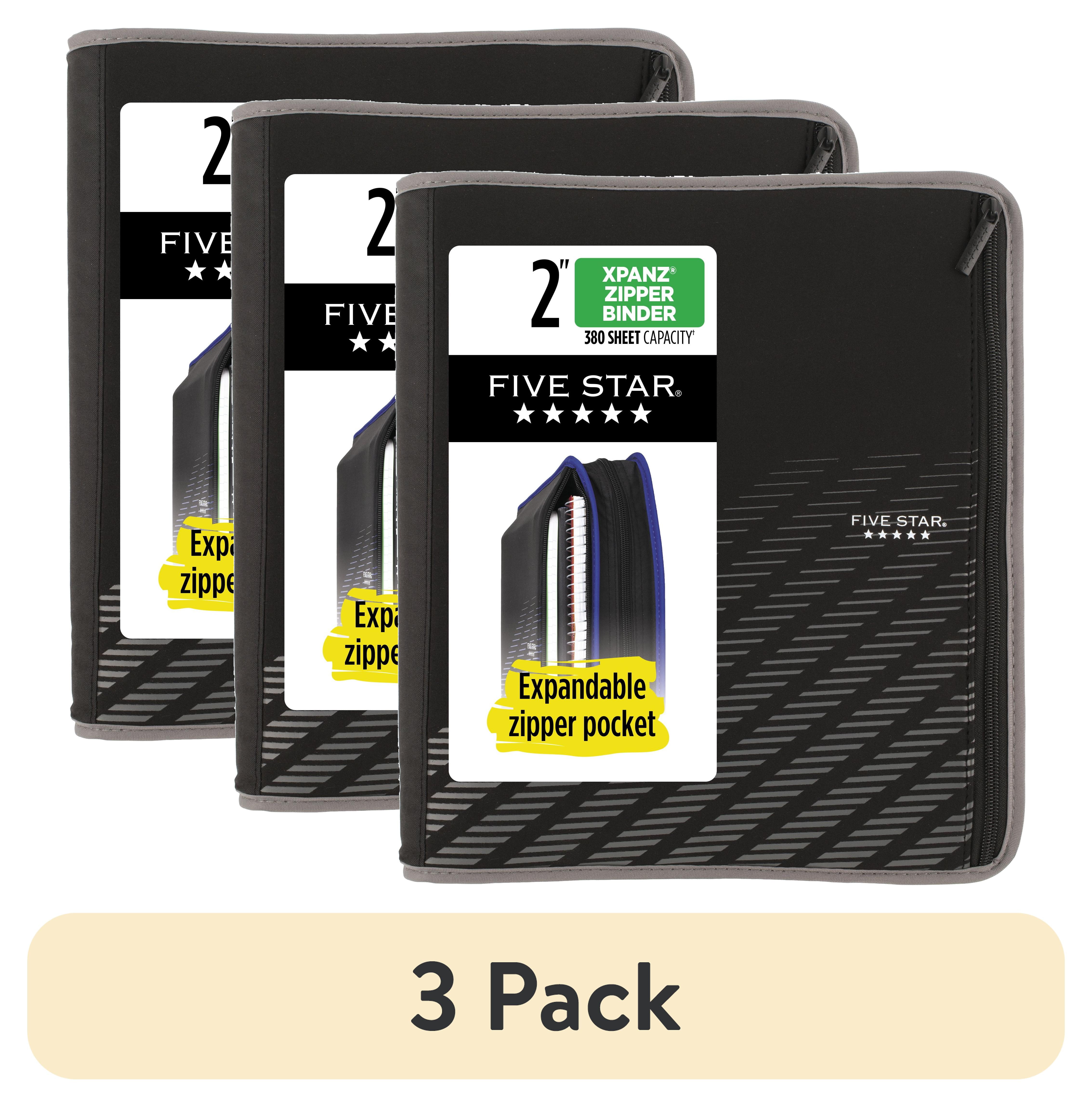 (3 pack) Five Star Xpanz Zipper Binder, 2" Round Rings, 380 Sheets ...