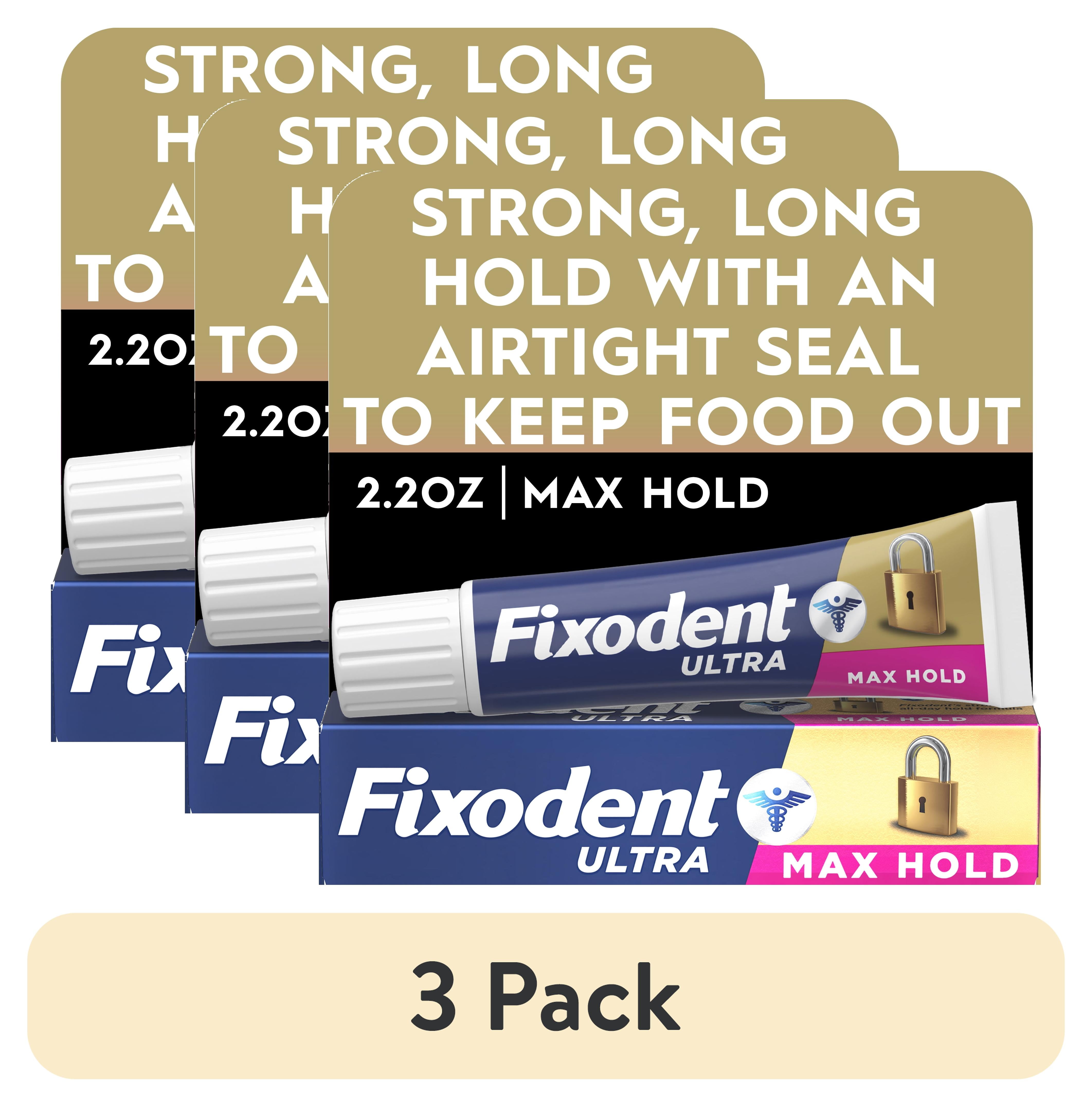 (3 pack) Fixodent Ultra Max Hold Secure Denture Adhesive Cream, 2.2 oz ...