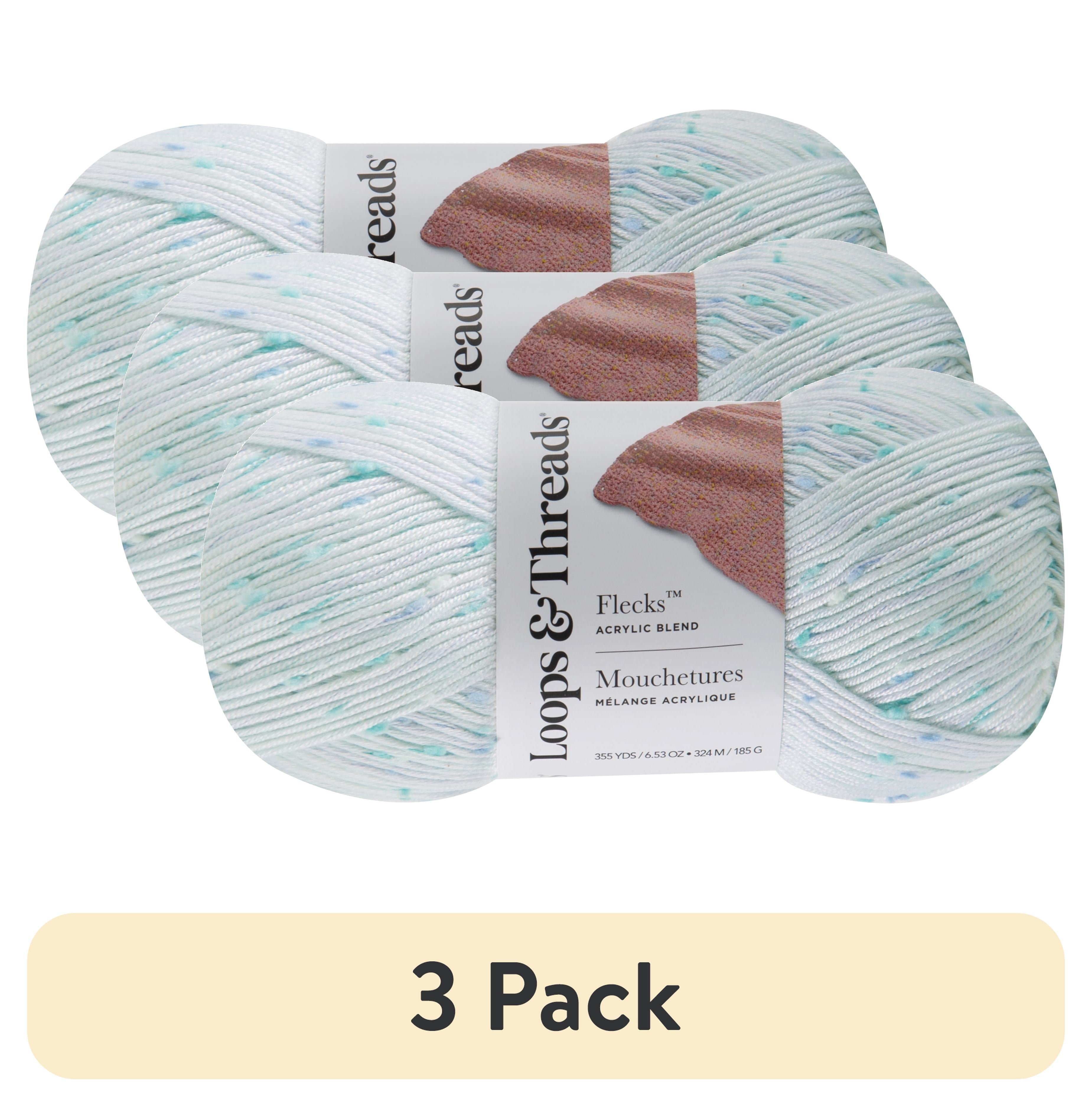 (3 pack) Flecks Yarn by Loops & Threads - Yarn for Knitting - Crochet ...