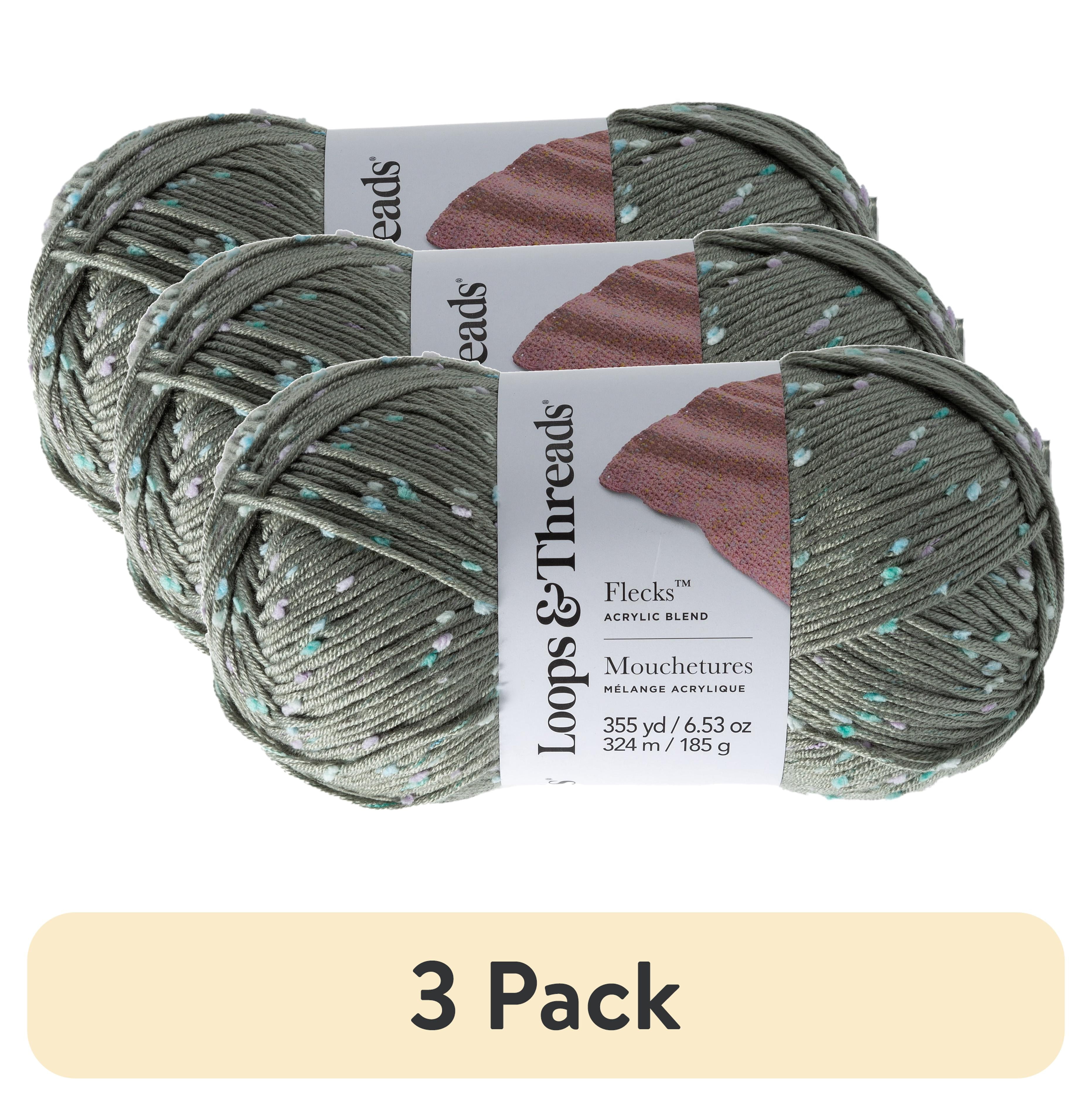 (3 pack) Flecks Yarn by Loops & Threads - Yarn for Knitting - Crochet ...