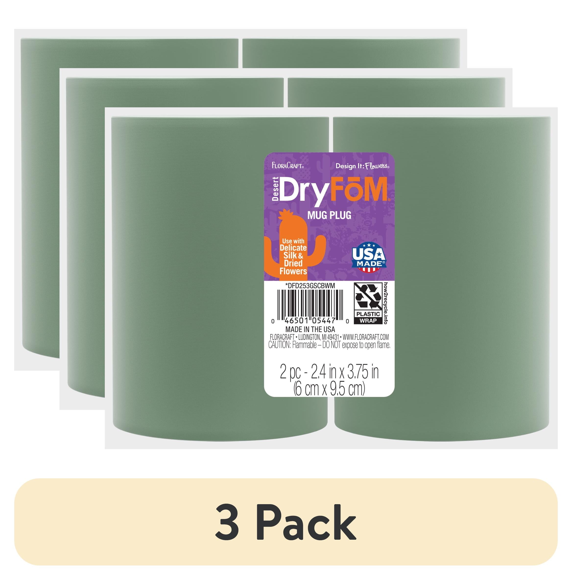 (3 pack) FloraCraft Floral Desert DryFōM 2 Piece Mug Plug 2.4 inch x 3. ...