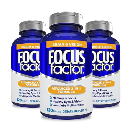 (3 pack) Focus Factor Brain and Vision Supplement (120 Count) - Eye ...