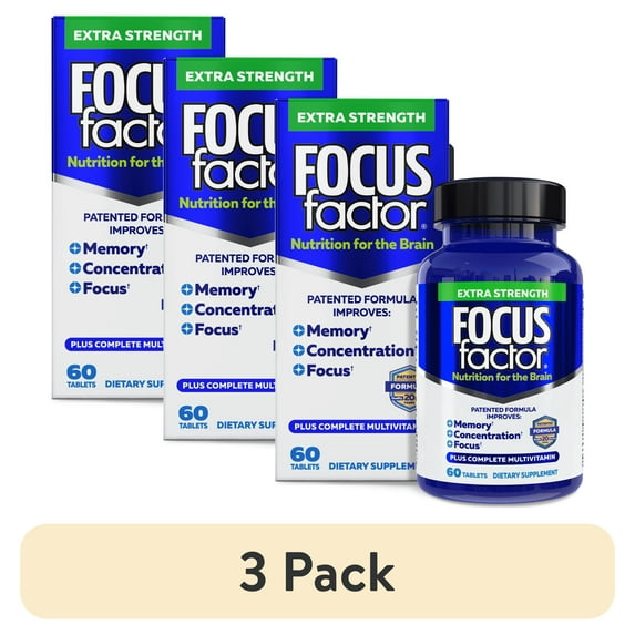 (3 pack) Focus Factor Extra Strength 60ct- Memory, Concentration, Focus ...