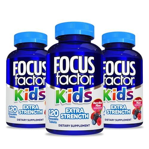 (3 pack) Focus Factor Kids Extra Strength Daily Chewable (120 Count ...
