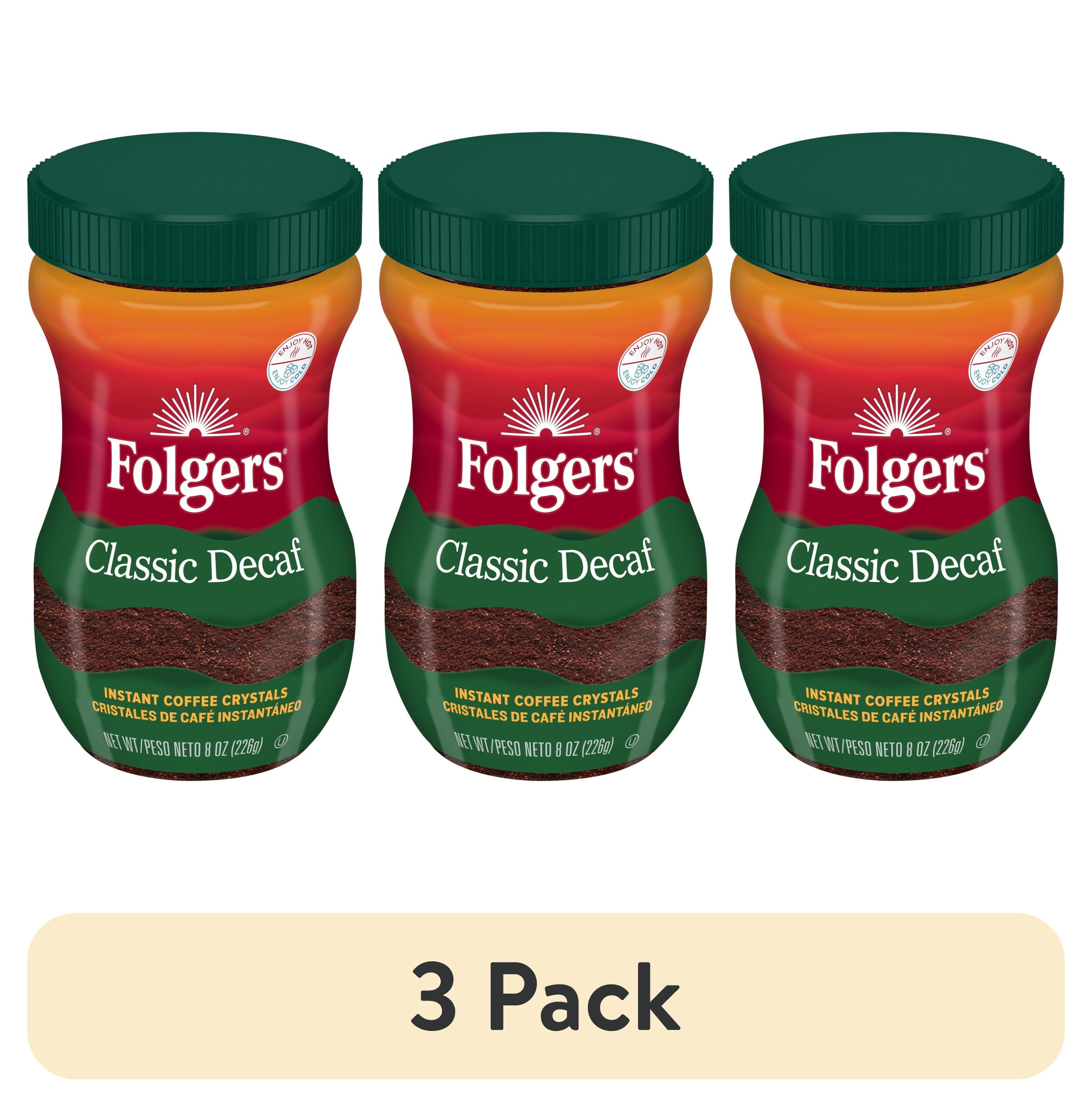 (3 pack) Folgers Classic Decaf Instant Coffee, 8 oz Jar - Walmart.com