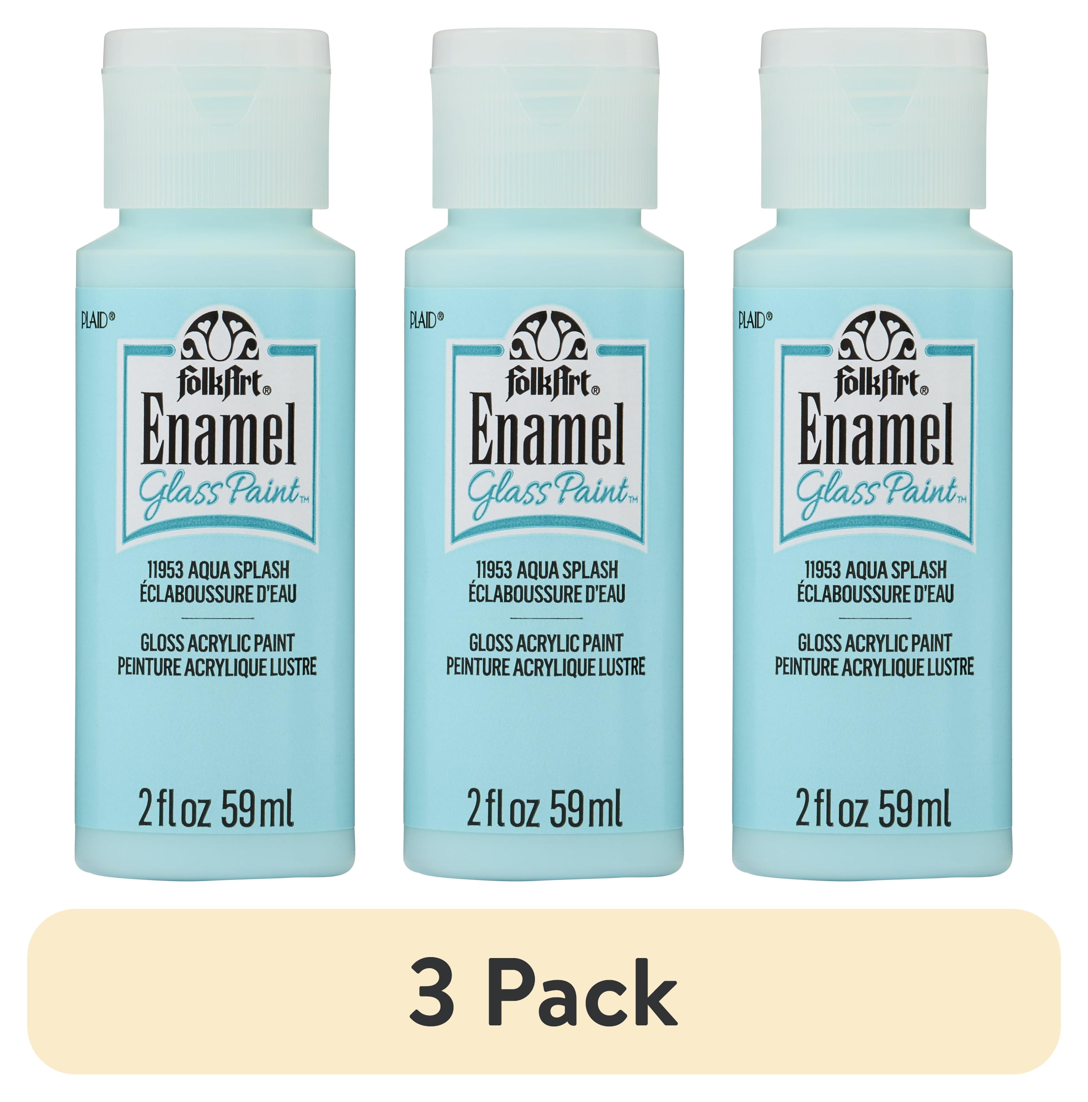 (3 pack) FolkArt Enamel Acrylic Craft Paint, Gloss Finish, Aqua Splash ...
