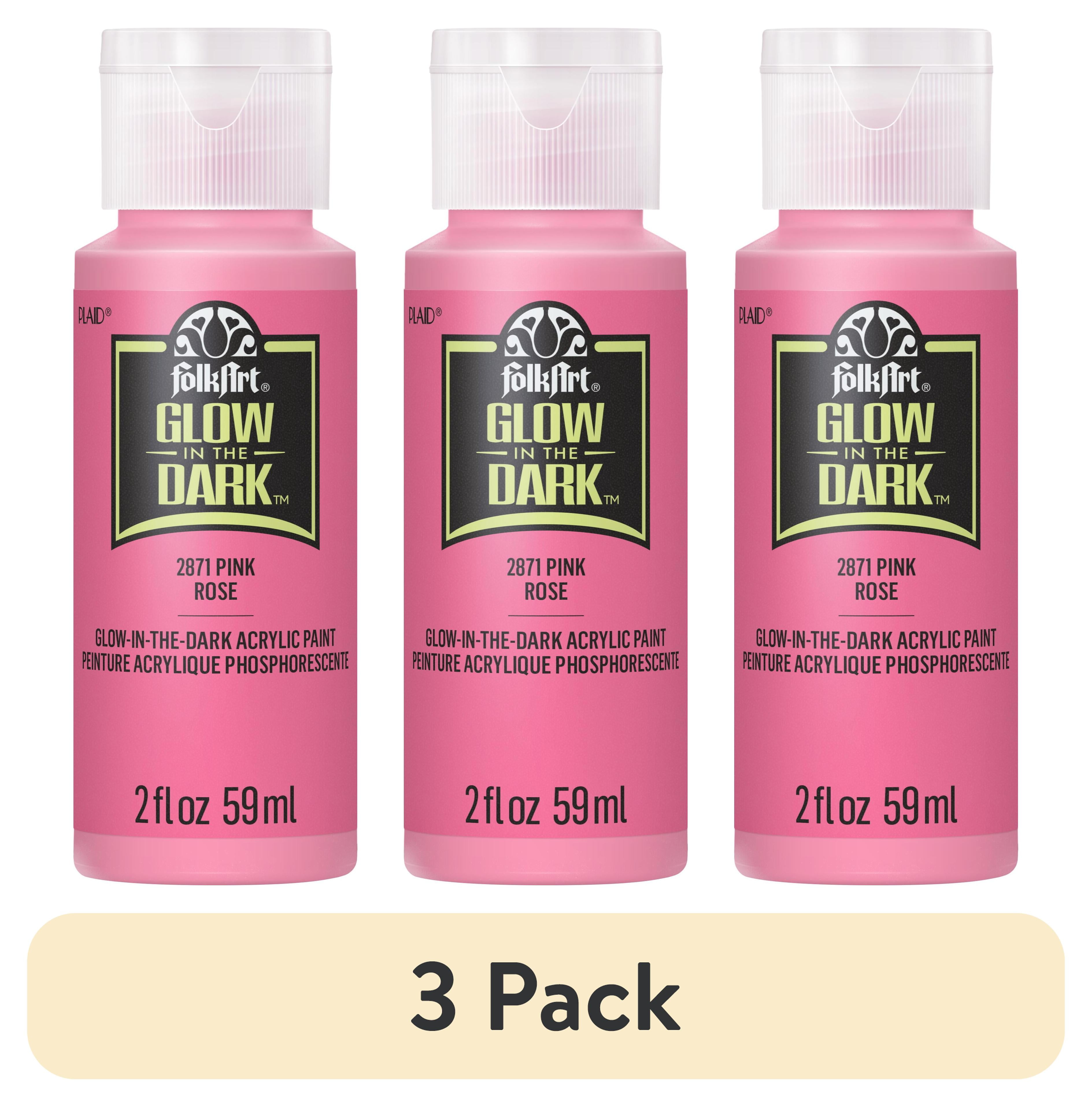 (3 pack) FolkArt Glow-in-the-Dark Acrylic Craft Paint, Matte Finish ...