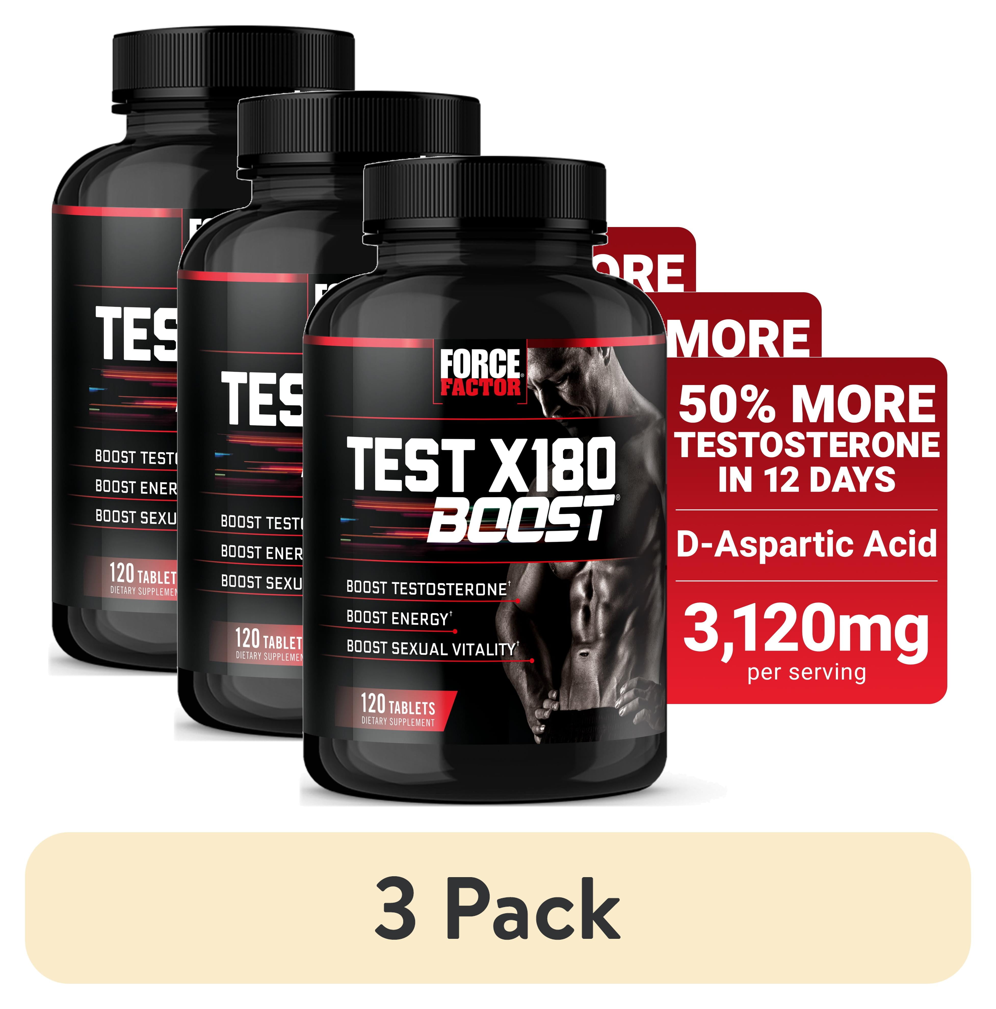 (3 pack) Force Factor Test X180 Boost, Testosterone Booster for Men ...
