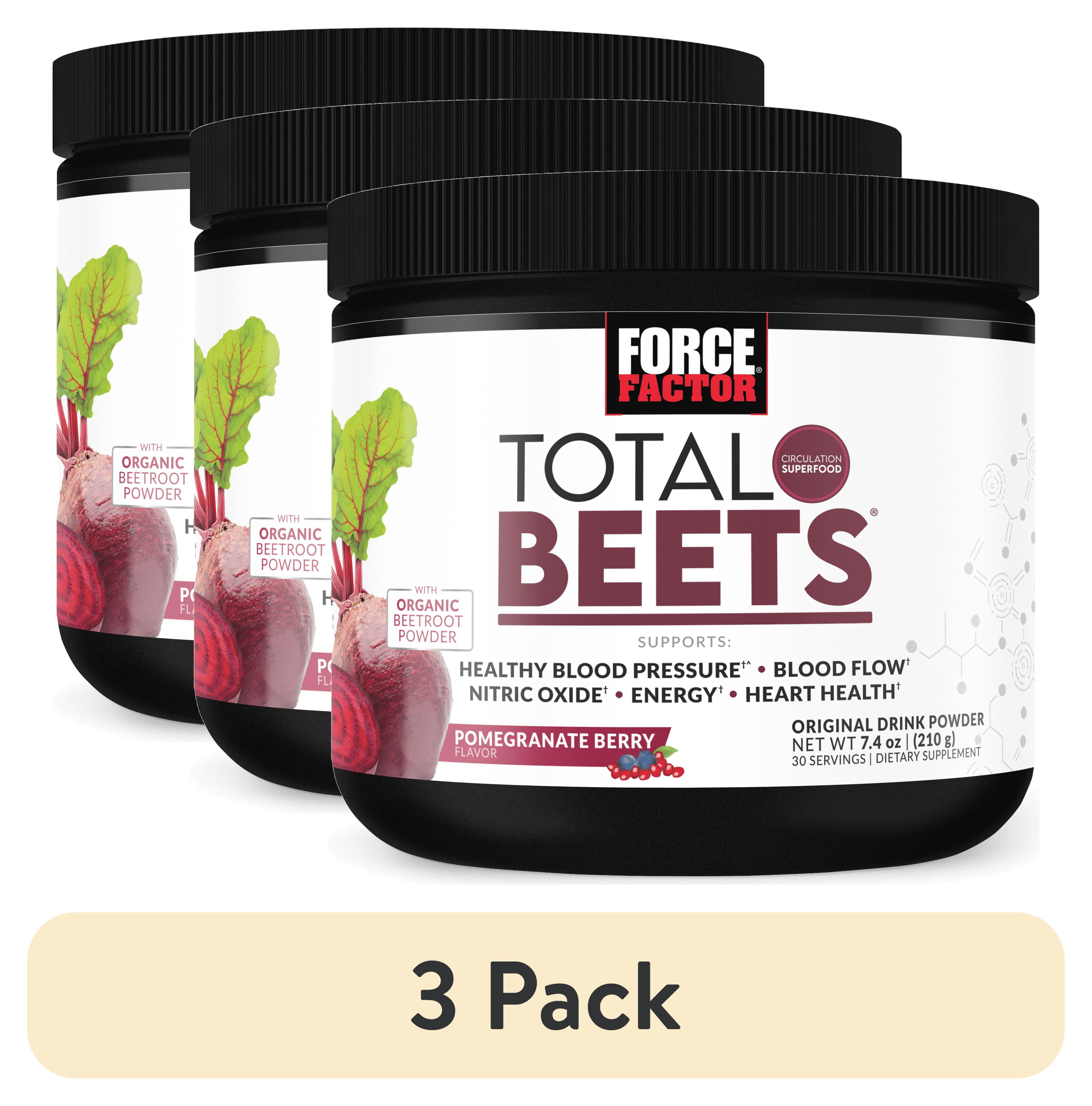 (3 pack) Force Factor Total Beets, Organic Beet Root Powder Beetroot ...