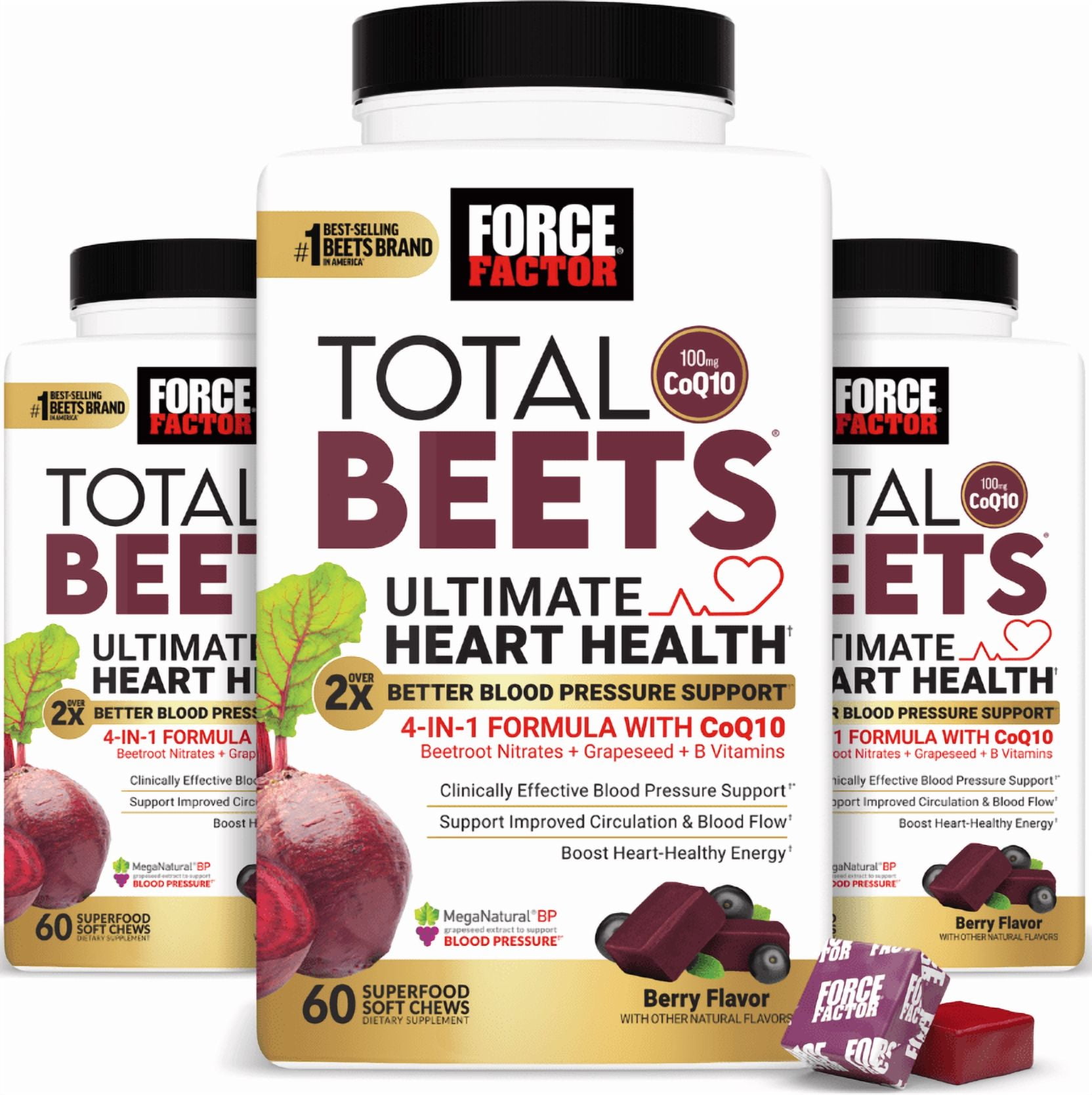 (3 pack) Force Factor Total Beets Ultimate Heart Health, Blood Pressure ...