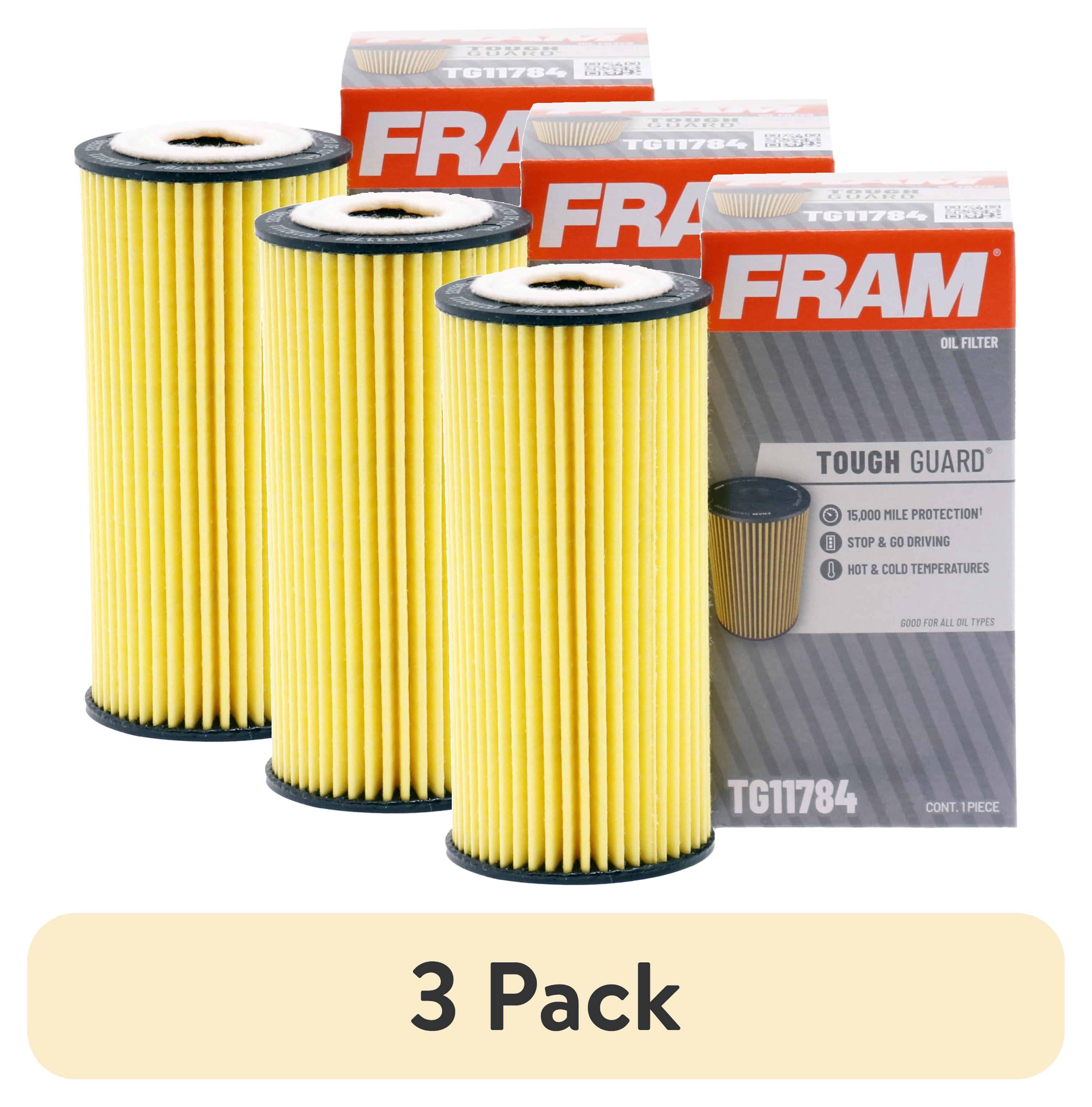 (3 pack) FRAM Tough Guard Oil Filter, TG11784, 15K mile Filter for Audi ...