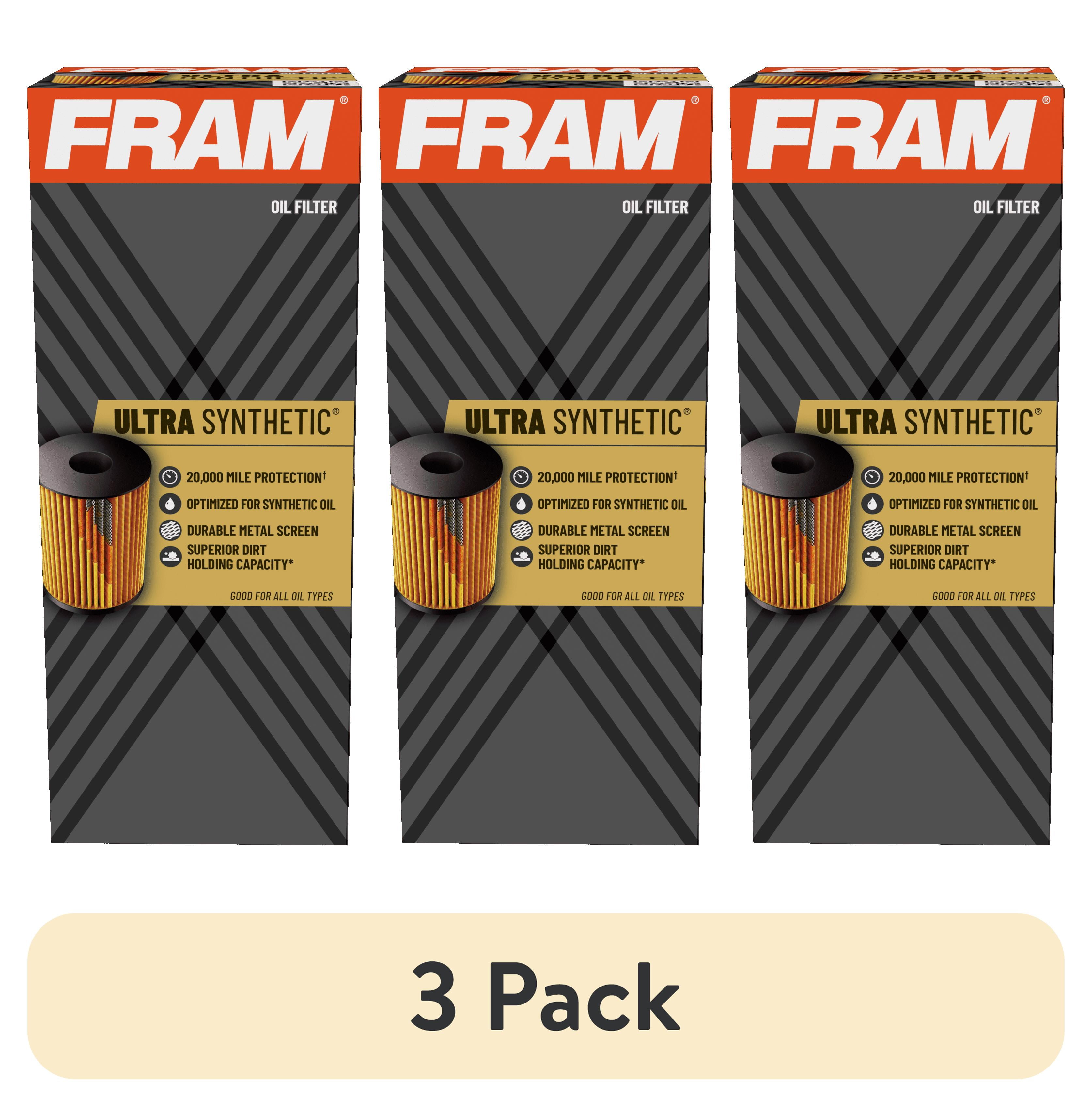 (3 pack) FRAM Ultra Synthetic Oil Filter, XG12782, 20K mile Filter for ...