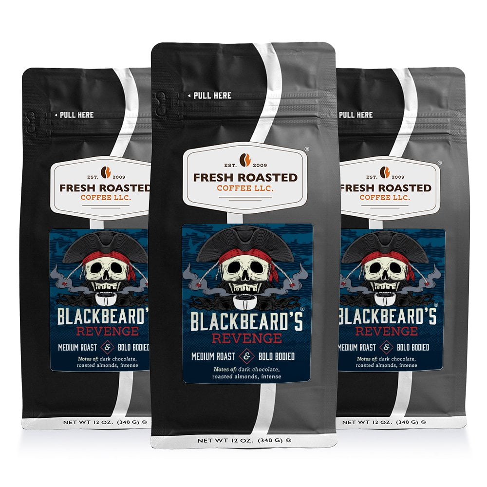 3 pack Fresh Roasted Coffee, Blackbeard's Revenge Coffee, Medium Roast ...