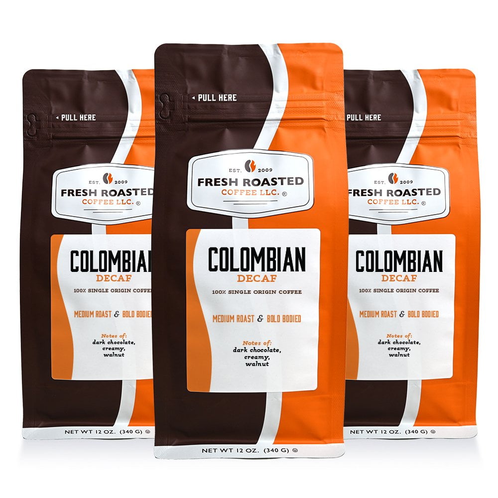 3 pack Fresh Roasted Coffee, Colombian Decaf Coffee, Medium Roast ...