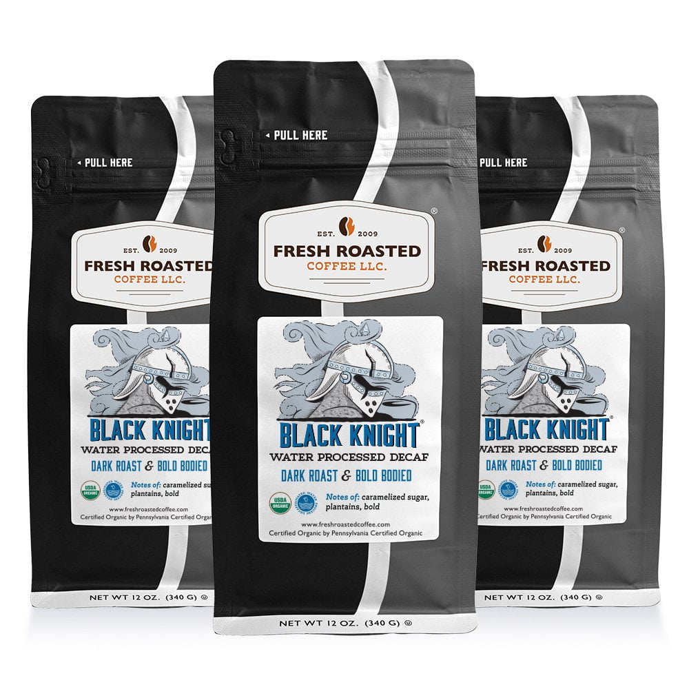 Fresh Roasted Coffee, 3 Pack Organic Black Knight Decaffeinated Arabica ...