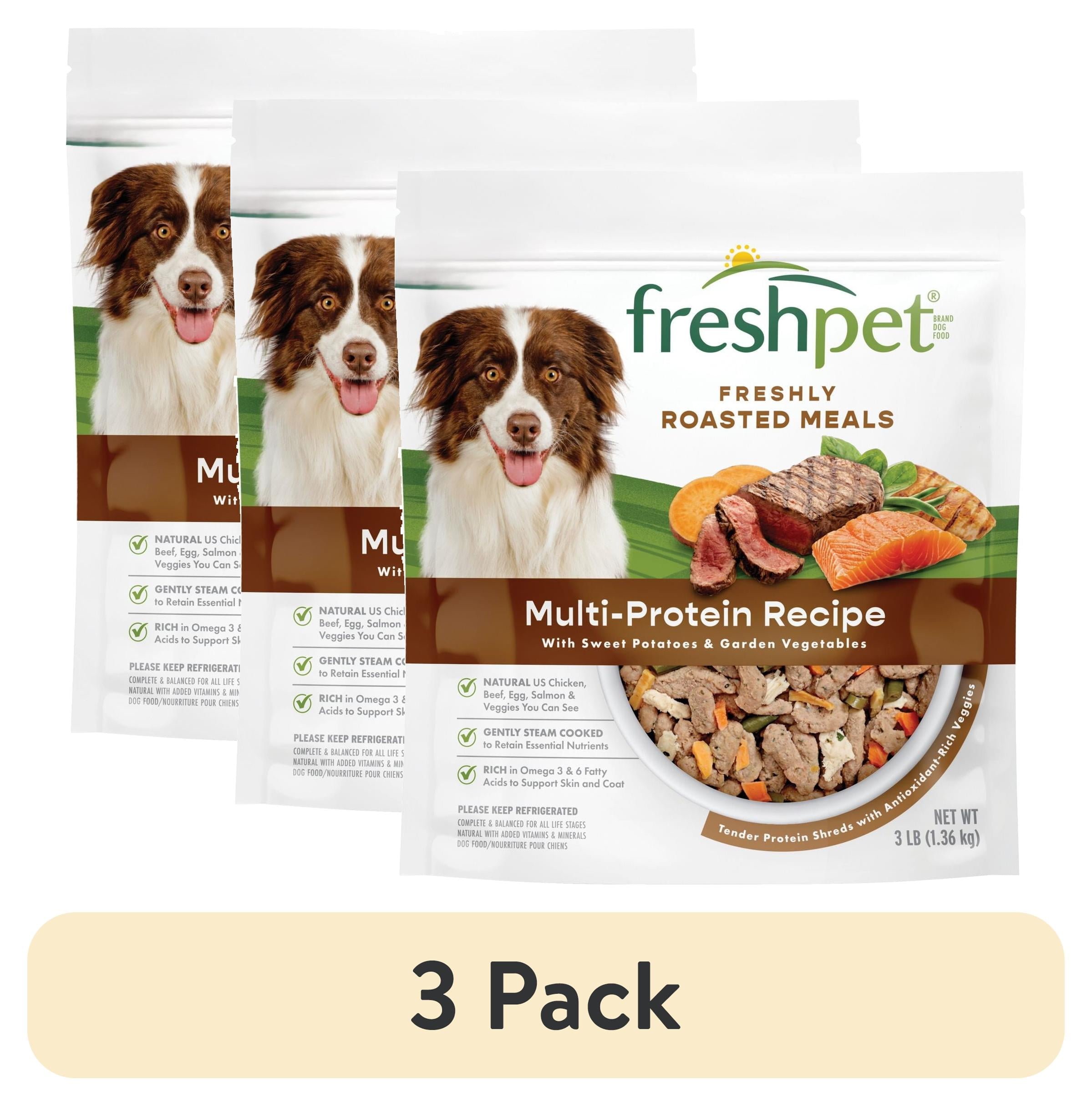 (3 pack) Freshpet Fresh Dog Food, Multi-Protein Recipe, Freshly Roasted ...