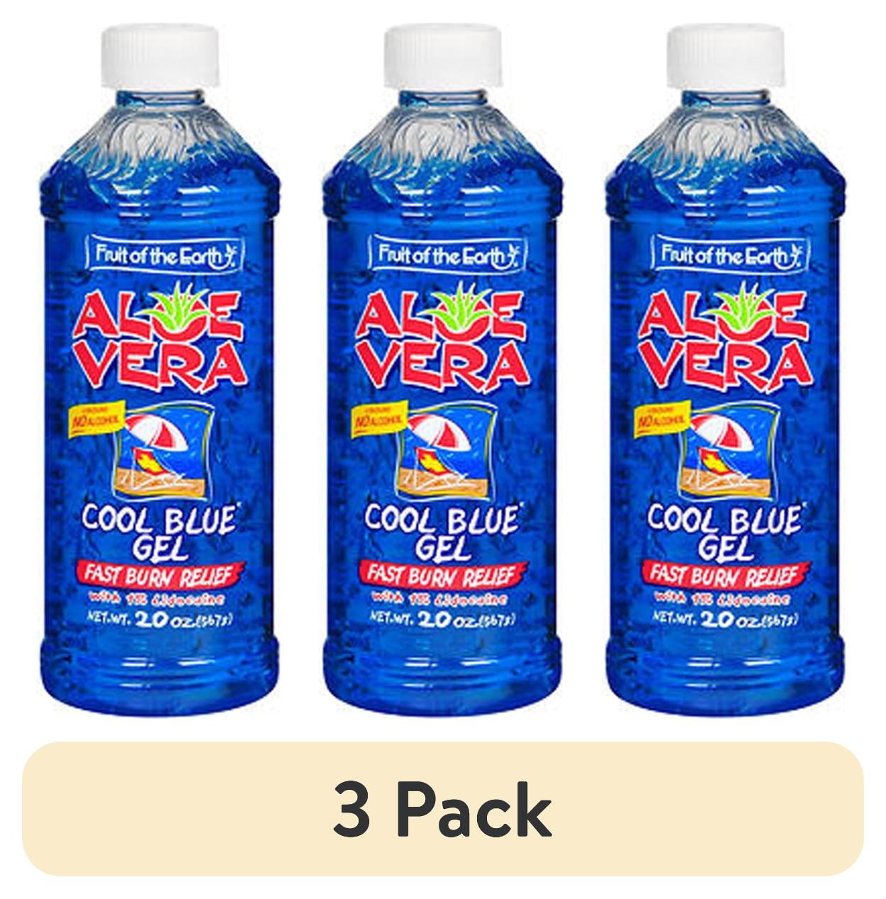 (3 pack) Fruit of the Earth Aloe Vera Cool Blue Gel Burn Relief, 20 Oz ...