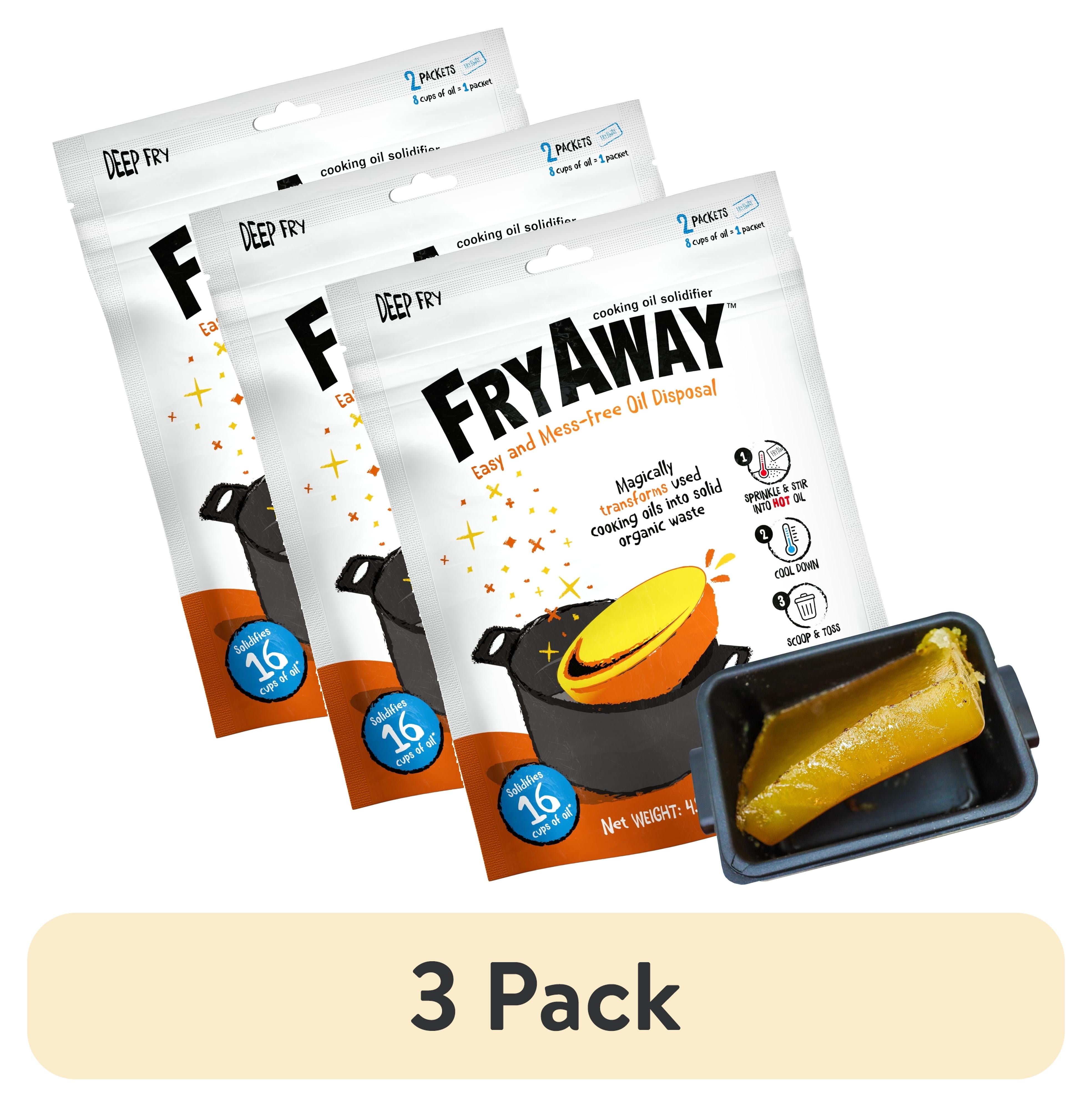 (3 pack) FryAway® Deep Fry Cooking Oil Solidifier Powder, Plant-Based ...
