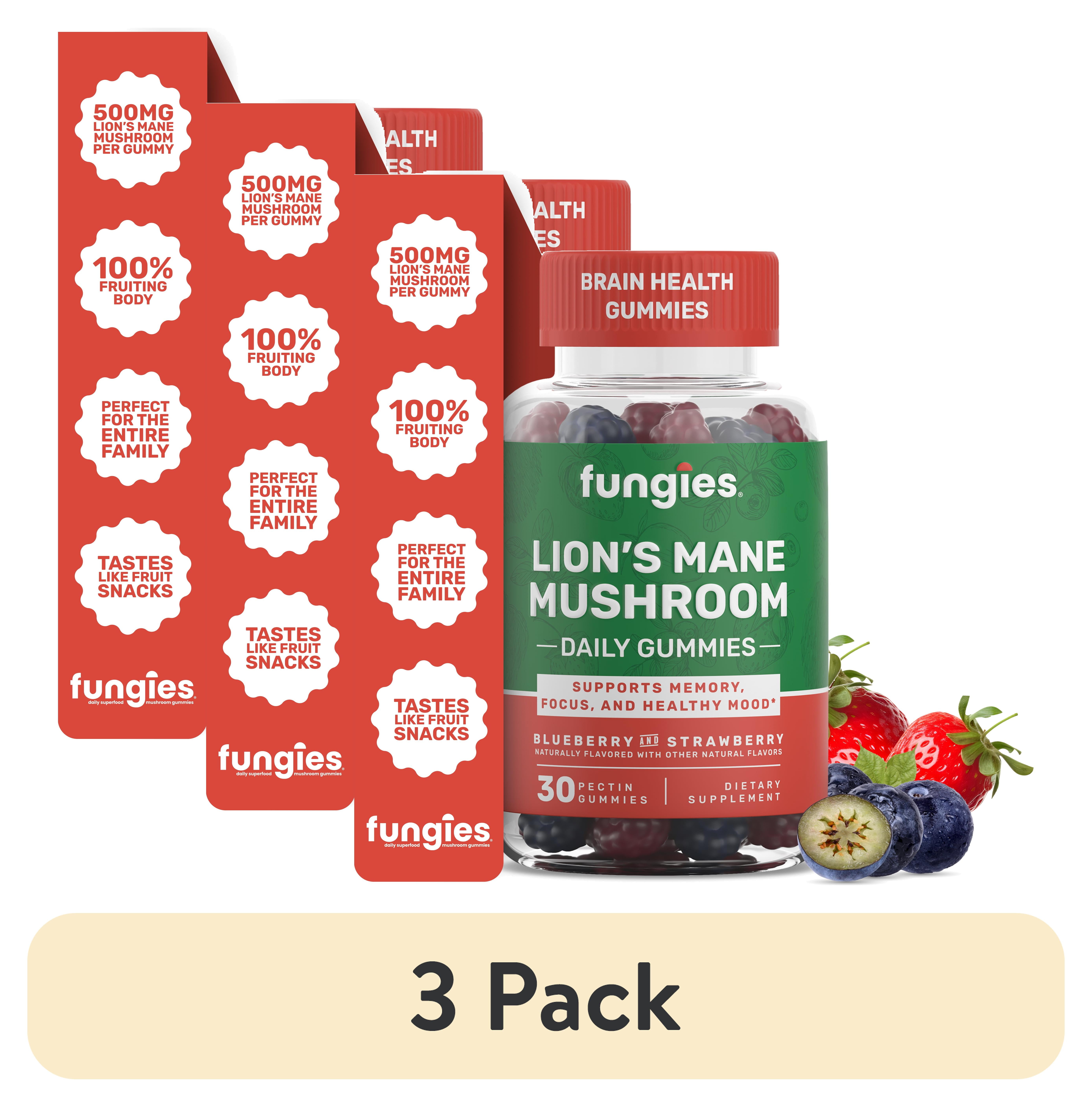 (3 pack) Fungies Lion's Mane Mushroom Supplement Gummies for Brain ...