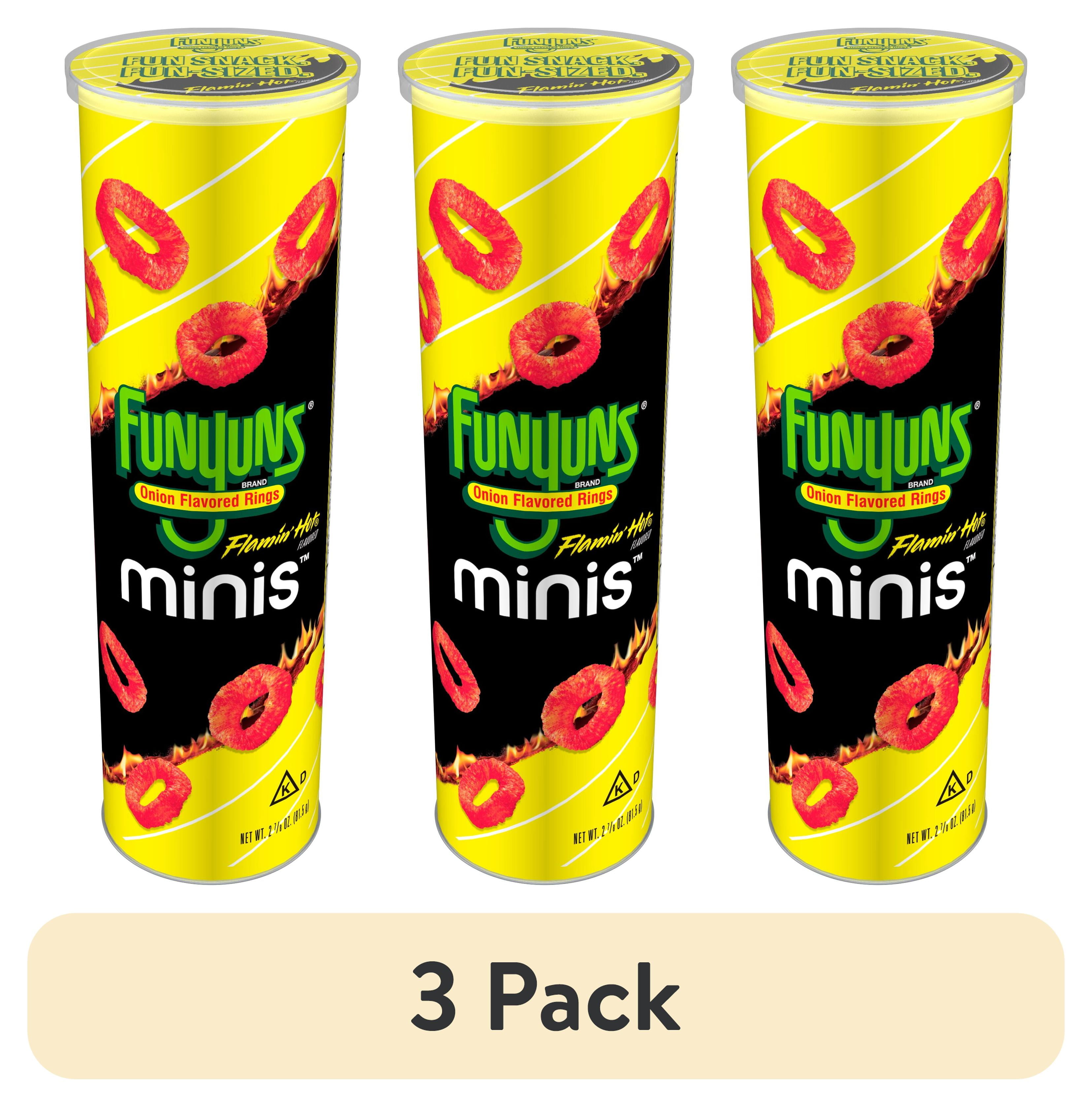 (3 pack) Funyuns Minis Flamin Hot Flavored Onion Rings, 2.785 oz Canister - Walmart.com