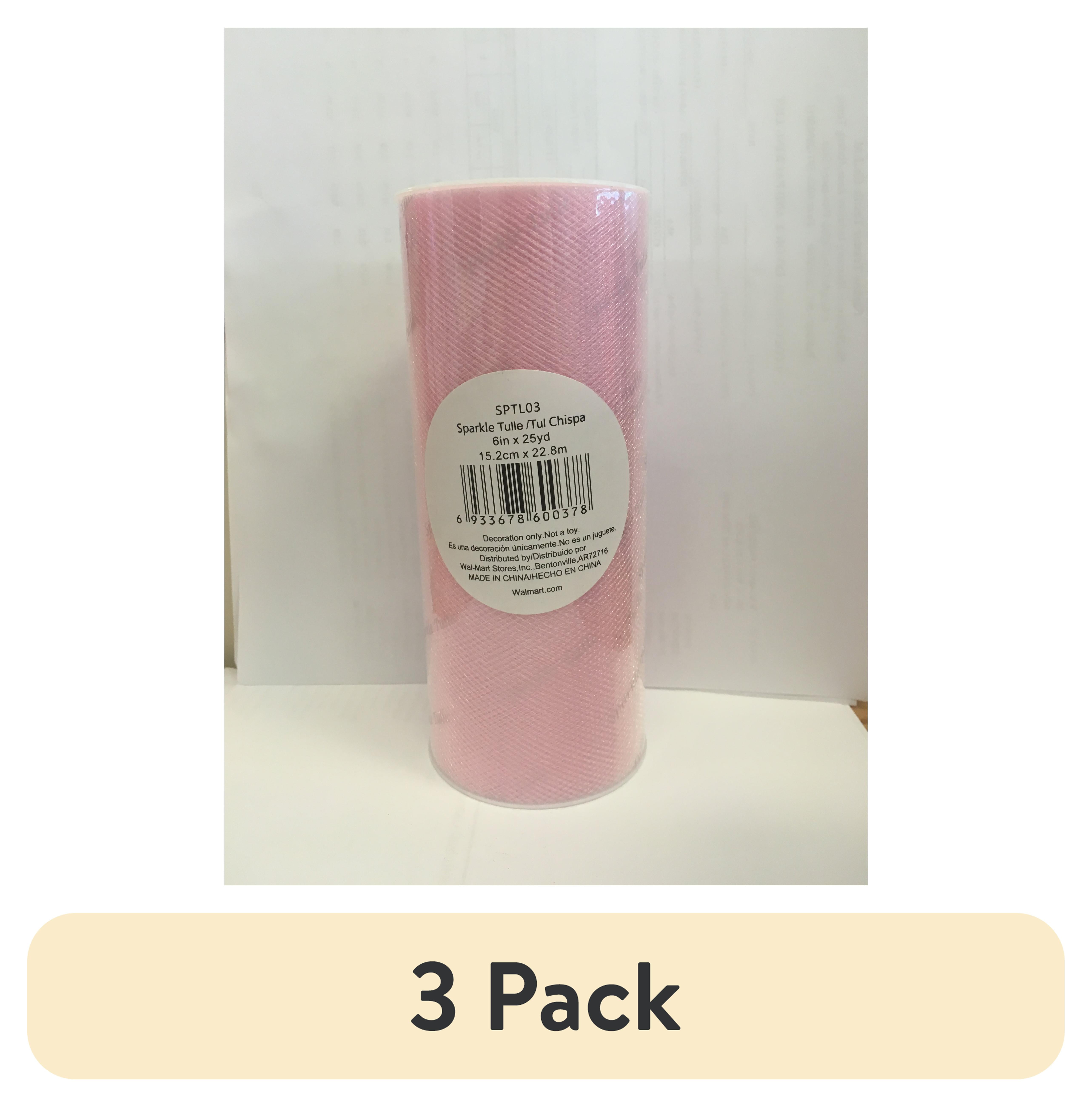 (3 pack) Fuzhou 6" Light Pink Sparkle Tulle, 25 Yards, 100% Polyester ...