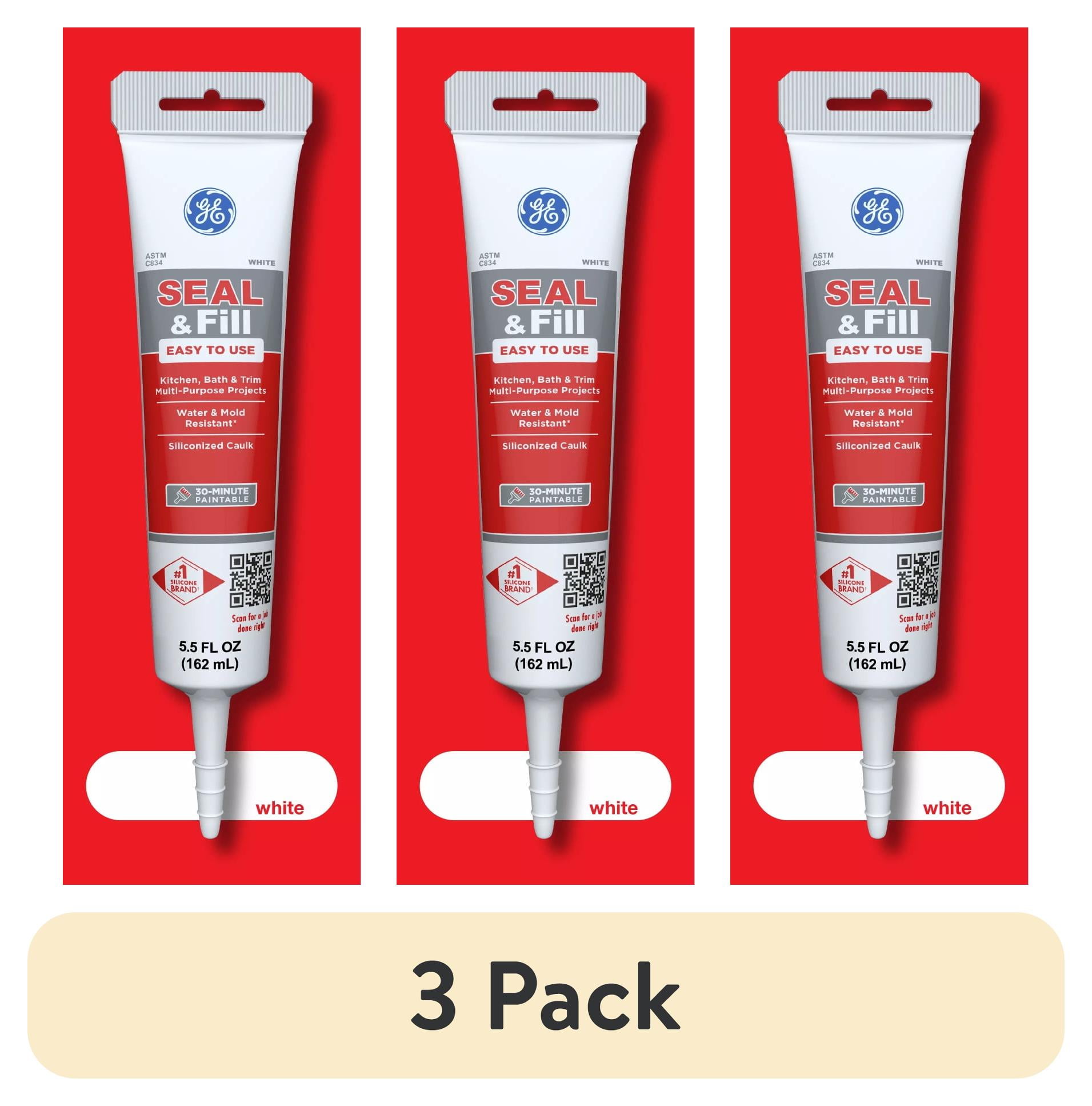 (3 pack) GE Seal And Fill Multipurpose Kitchen & Bath, Pack of 1, White ...
