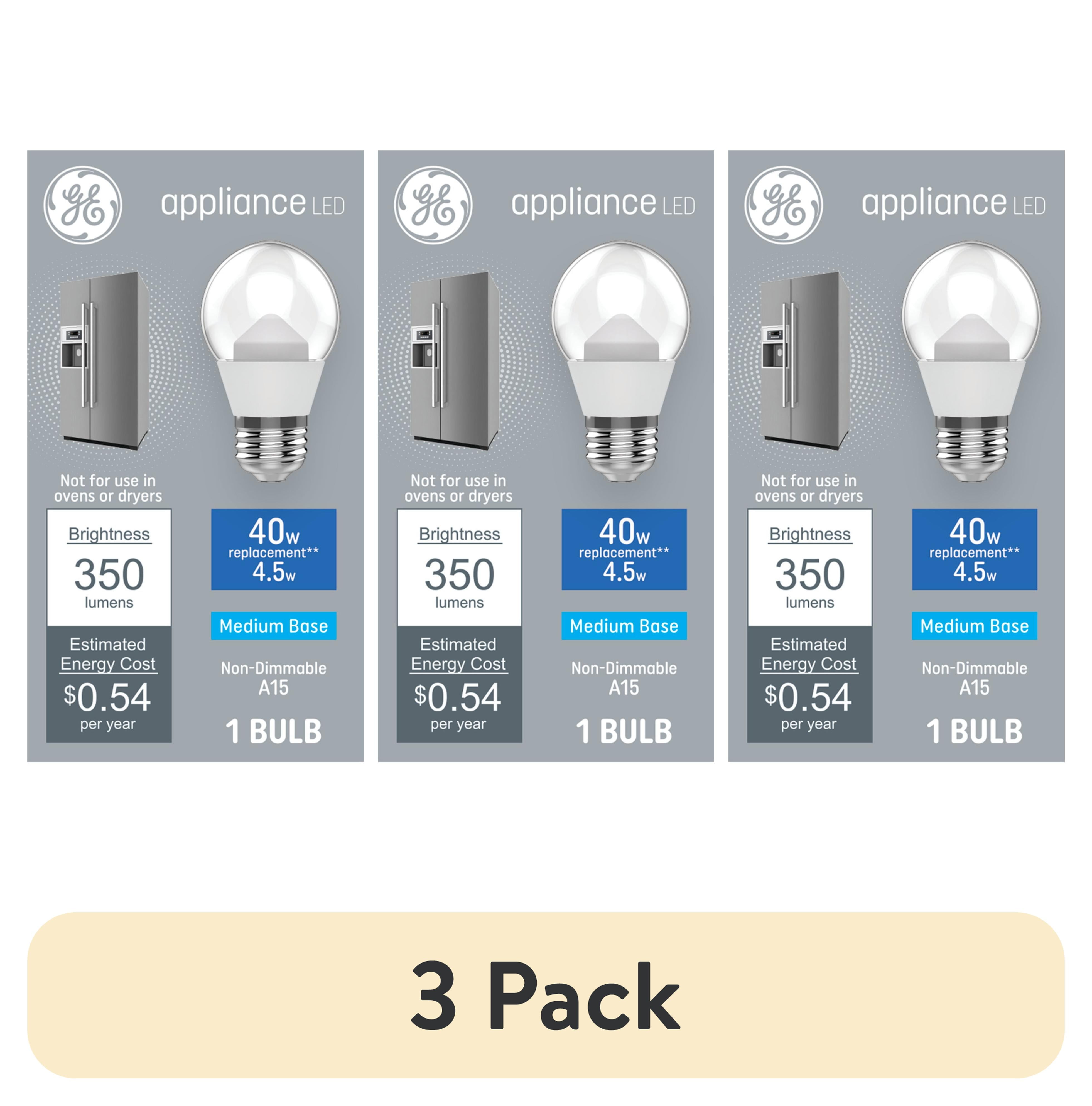 (3 pack) GE Specialty LED Light Bulb, 40 Watts, Daylight, A15 Appliance ...