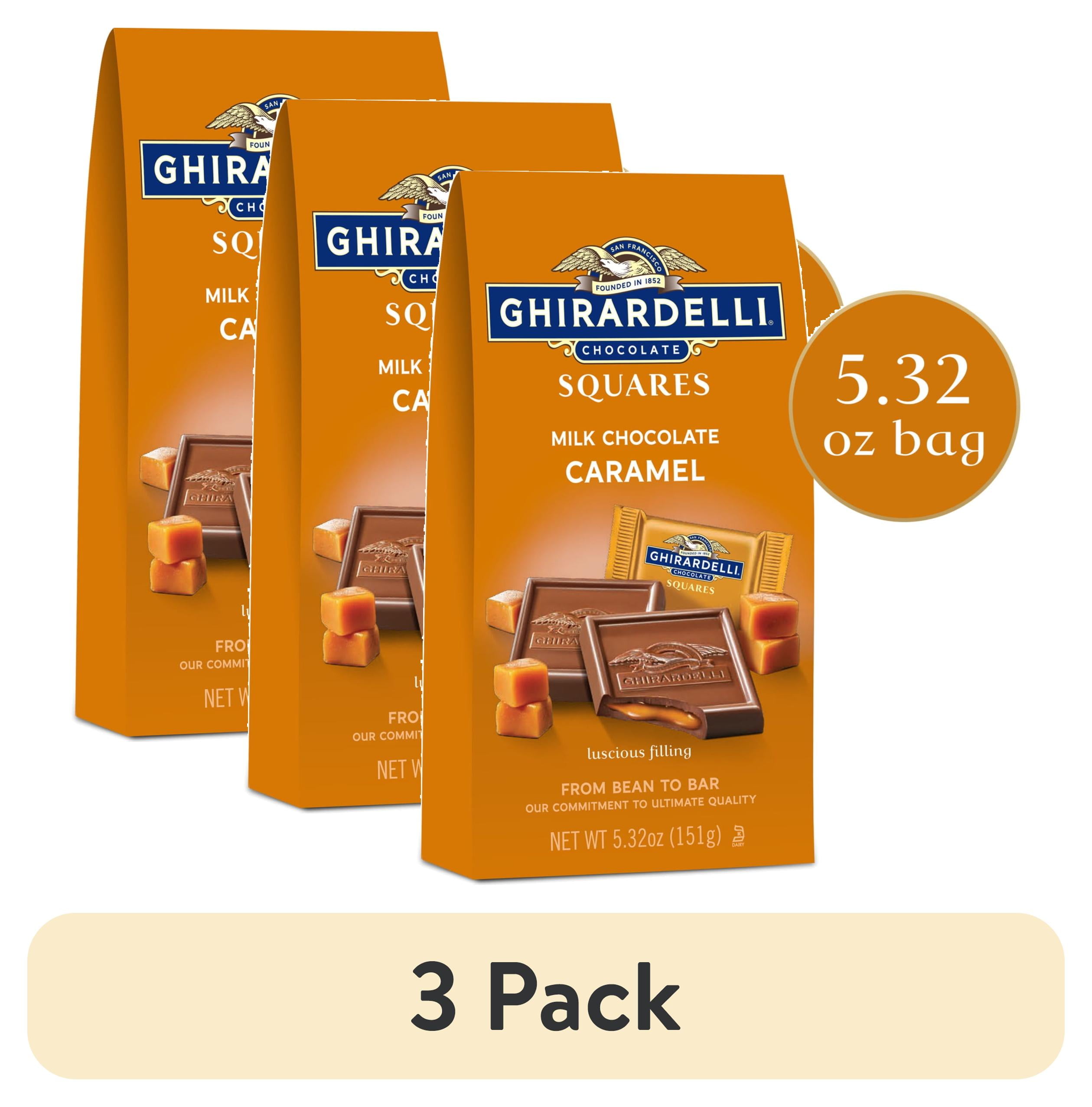 (3 pack) GHIRARDELLI Milk Chocolate Candy SQUARES with Caramel Filling ...