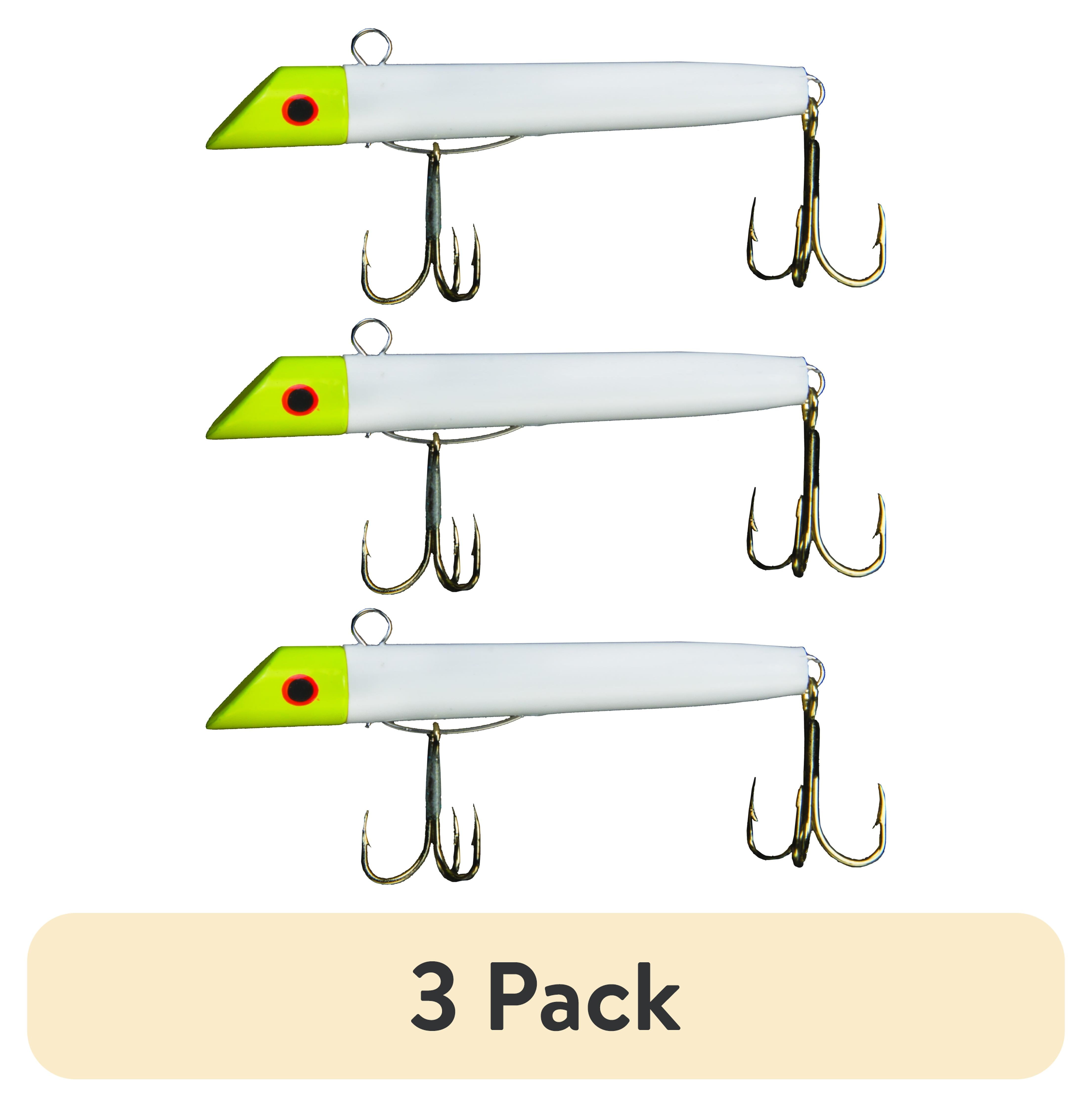 Got-Cha 3 Pack 100 Series Fishing Plug Lure, White Chartreuse Head, 3in ...
