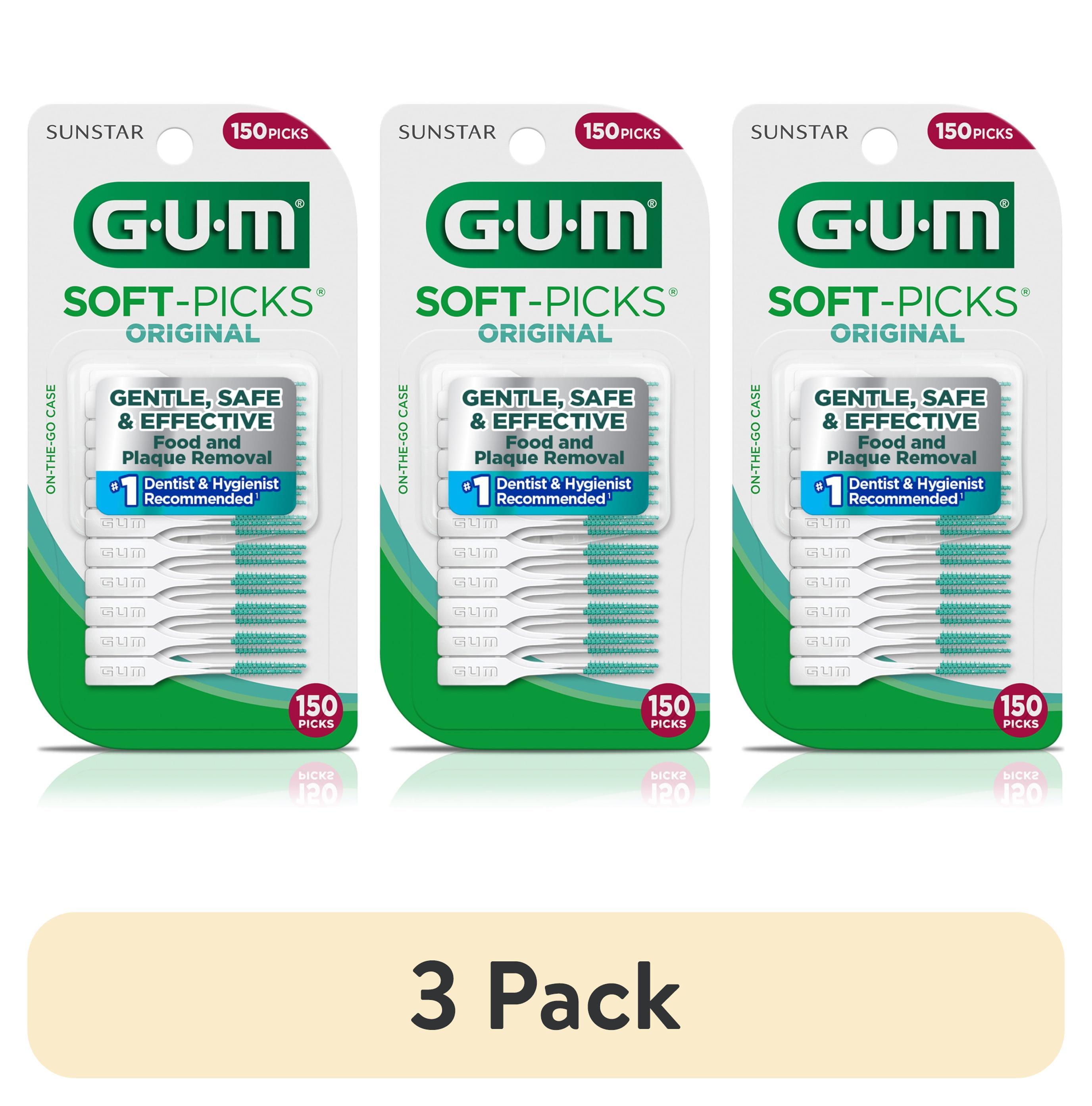 (3 pack) GUM Soft-Picks Original, Dentist Recommended Dental Picks, 150 ...