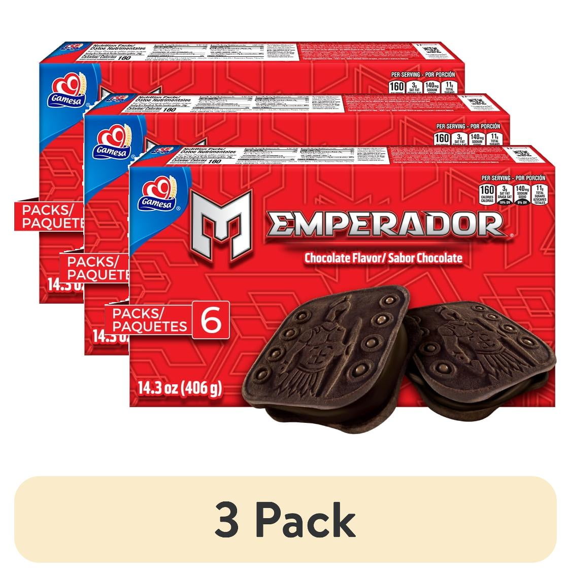 (3 pack) Gamesa Emperador Chocolate Sandwich Cookies, 6 Packs, 14.34 oz ...