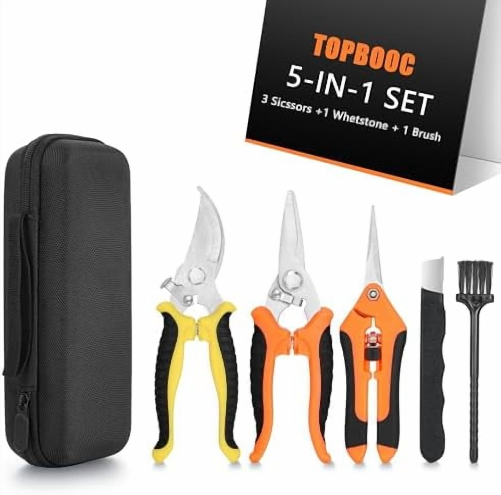 3-pack Garden Pruning Shears Set with Stainless Steel Blades, Bypass ...